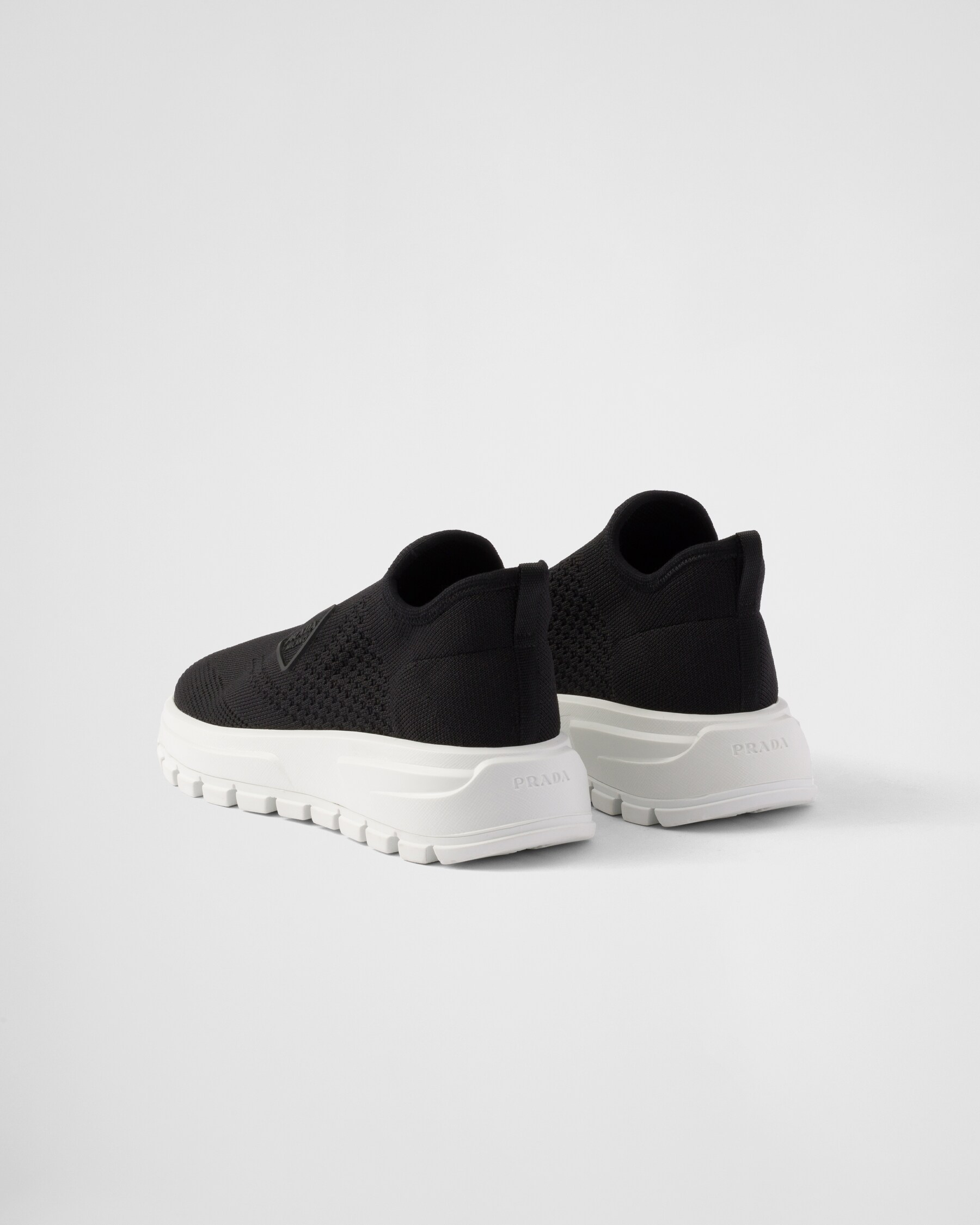 Black Stretch Knit Sock Sneakers | PRADA