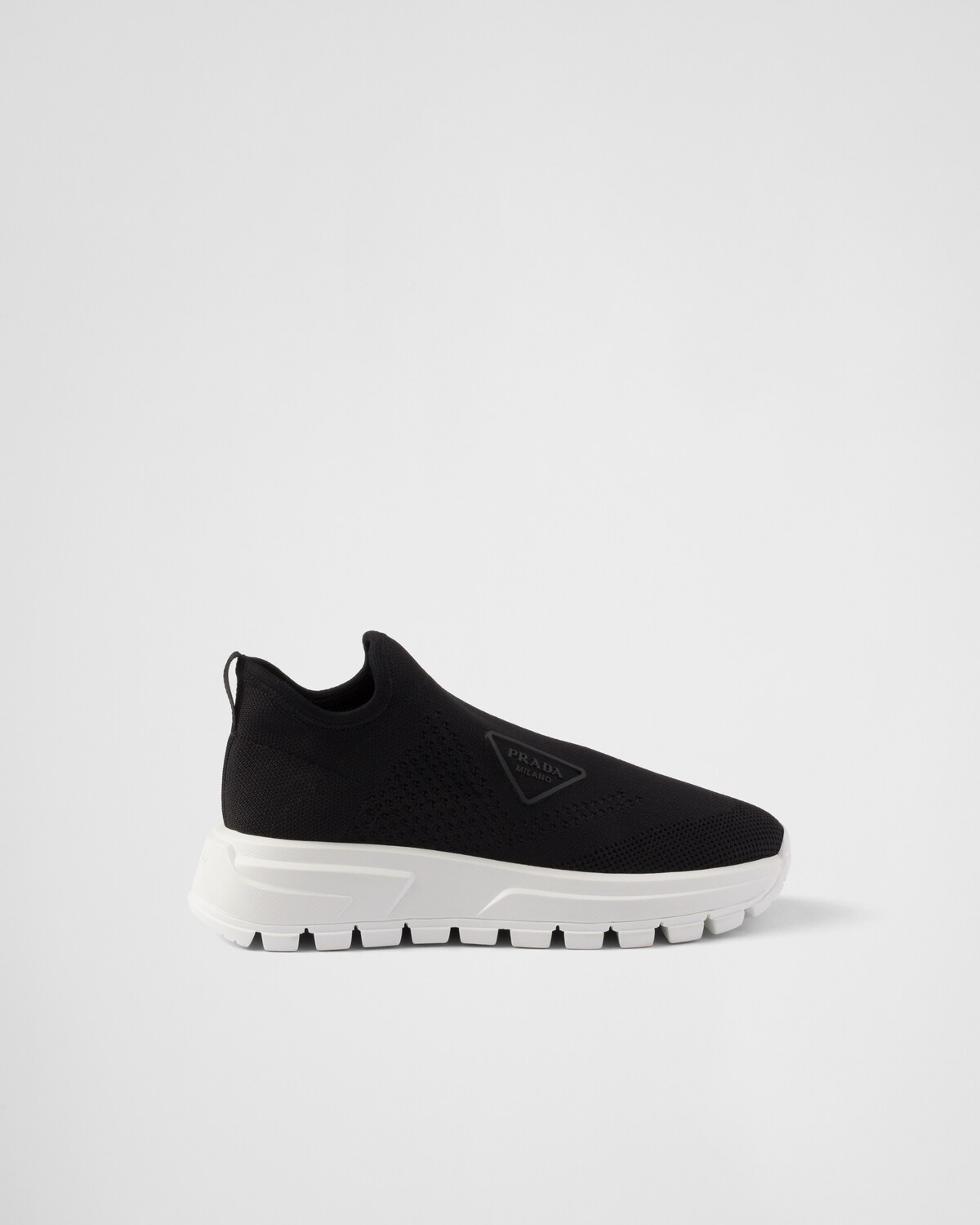 Black Stretch Knit Sock Sneakers | PRADA