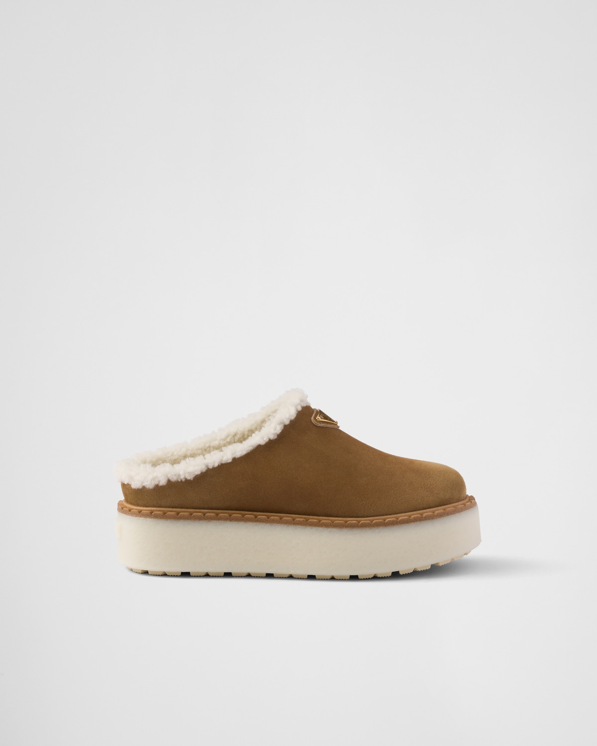 Cinnamon Suede Slippers | PRADA