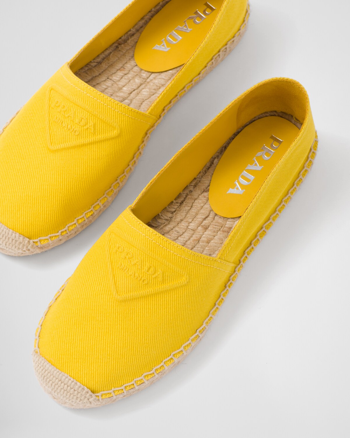 Sunny Yellow Cotton Drill Espadrilles | PRADA