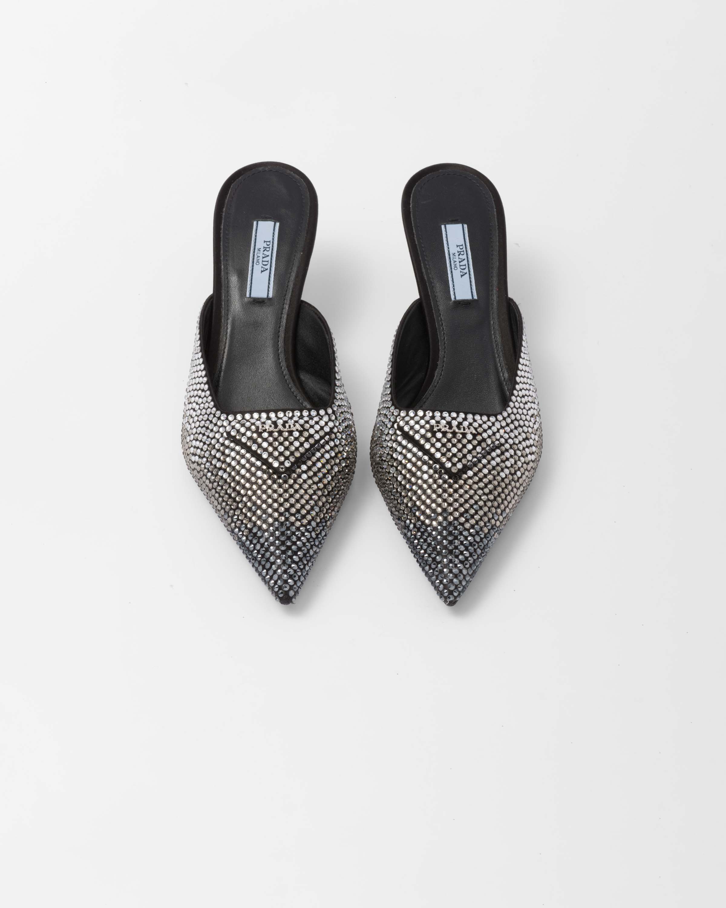 Crystal Satin sabot with crystals | Prada