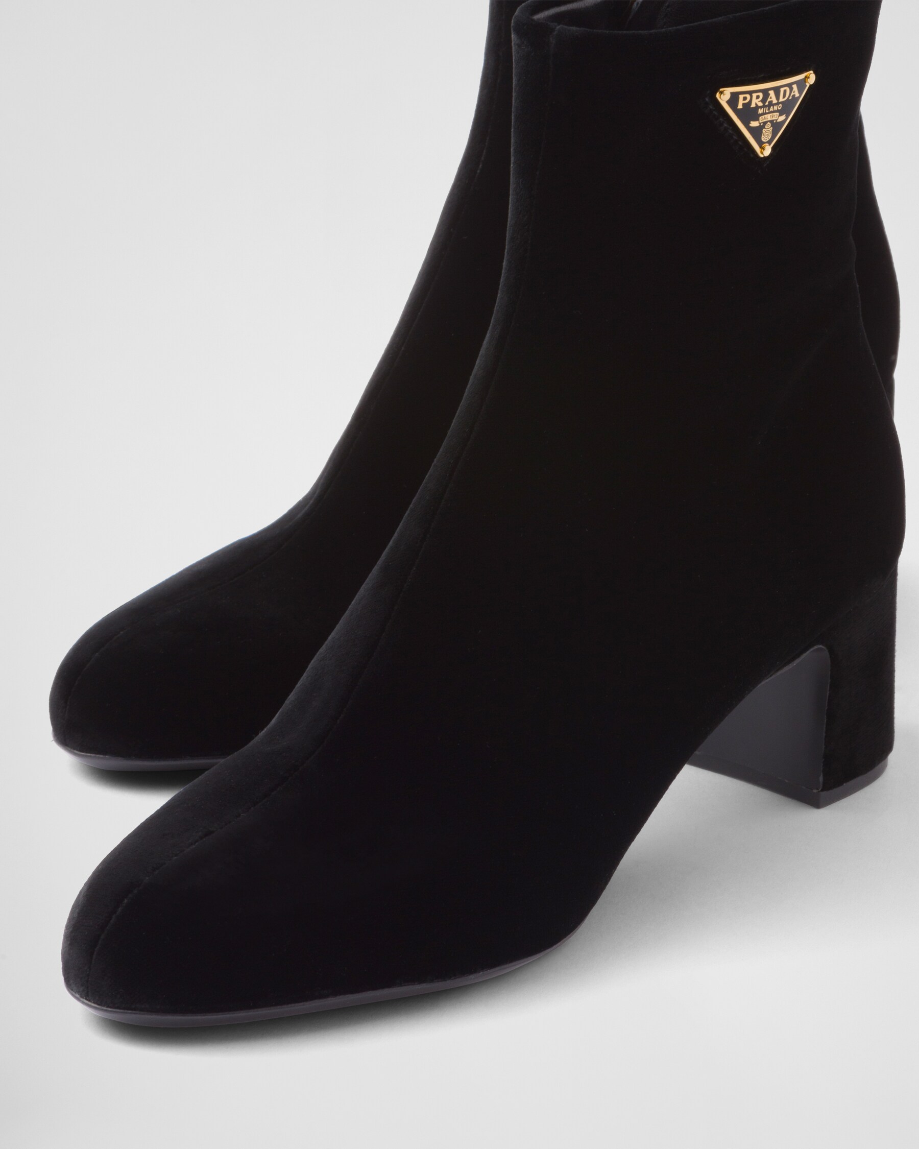 Black Velvet Booties | PRADA