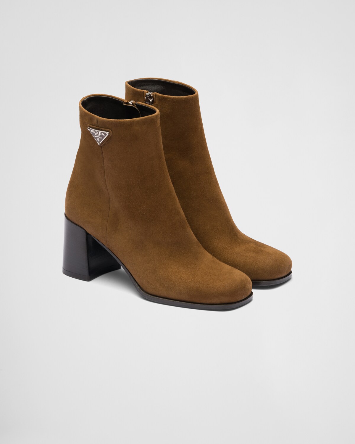 Light Brown Suede Booties | PRADA
