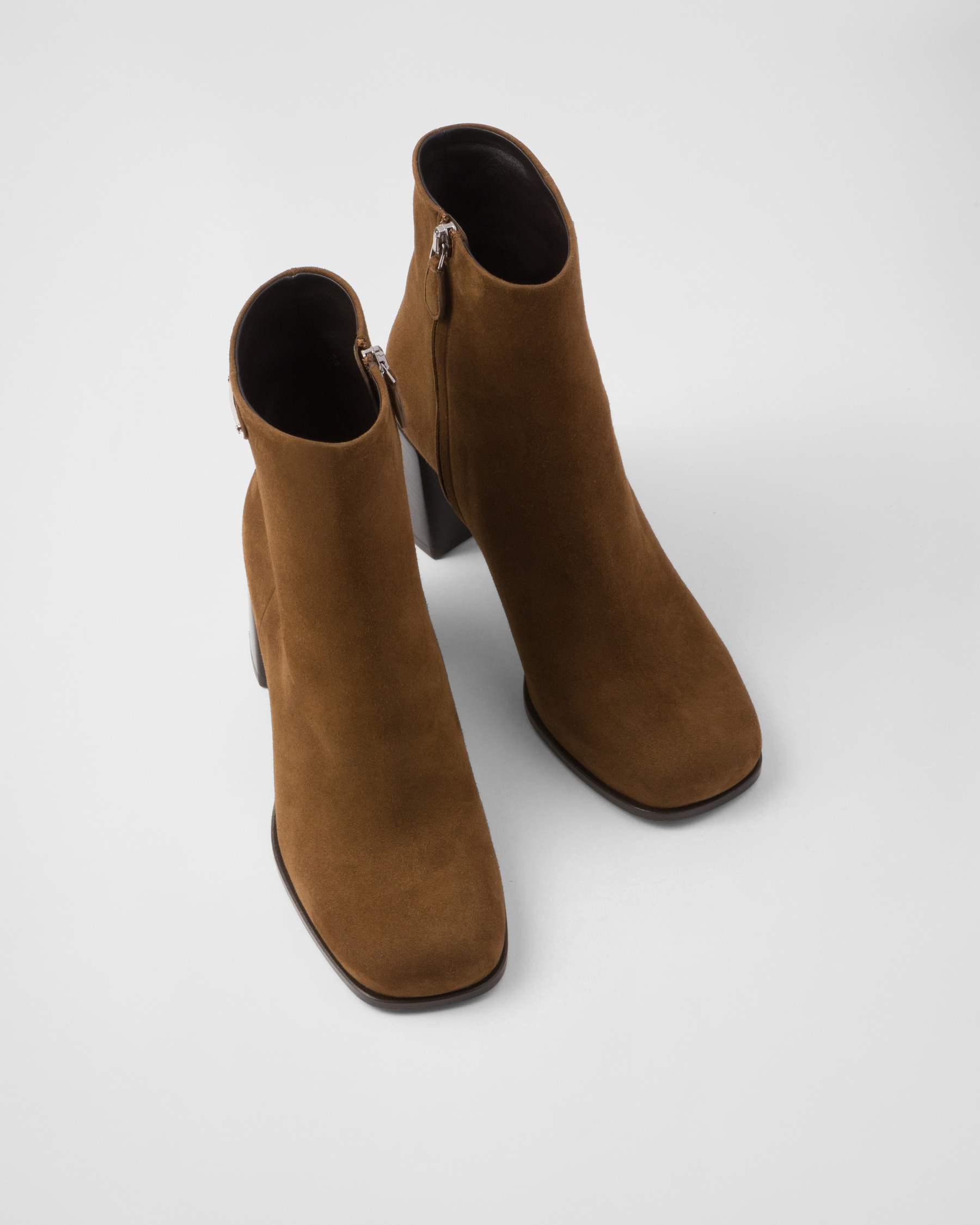 Light Brown Suede Booties | PRADA