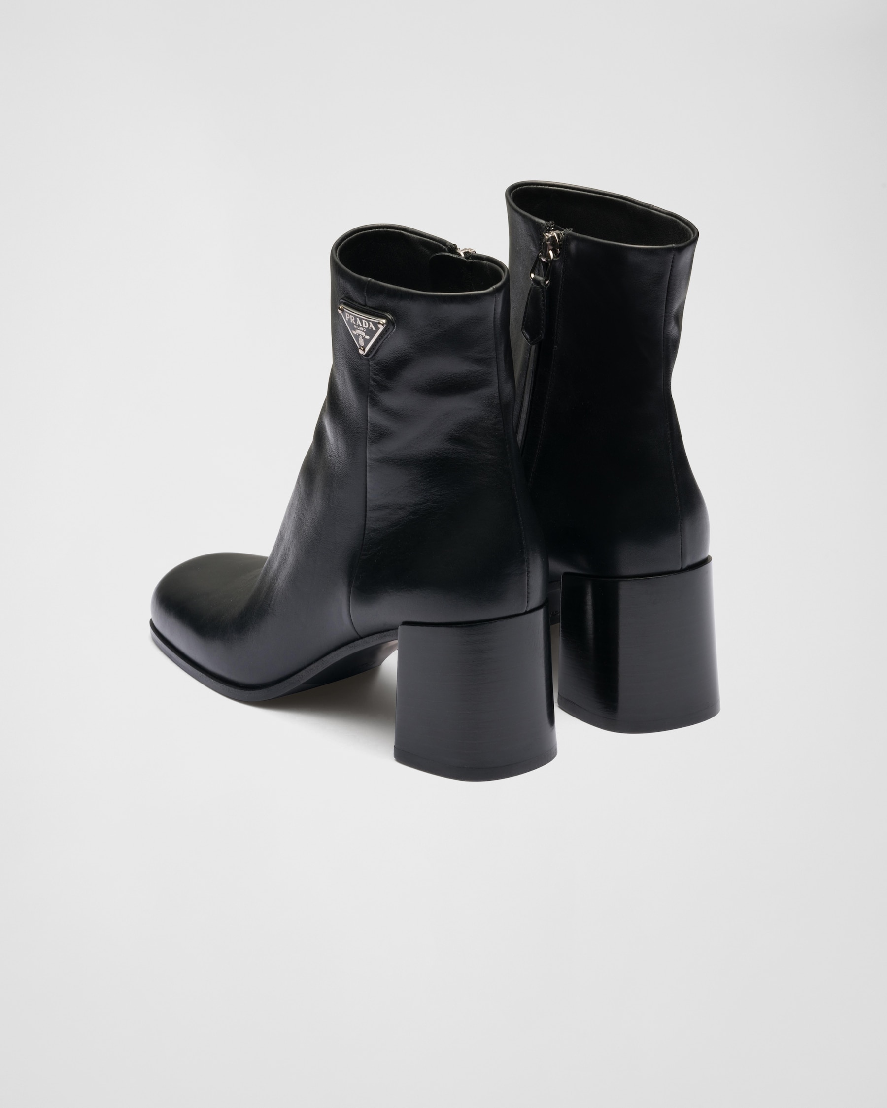 Black Leather Booties | PRADA