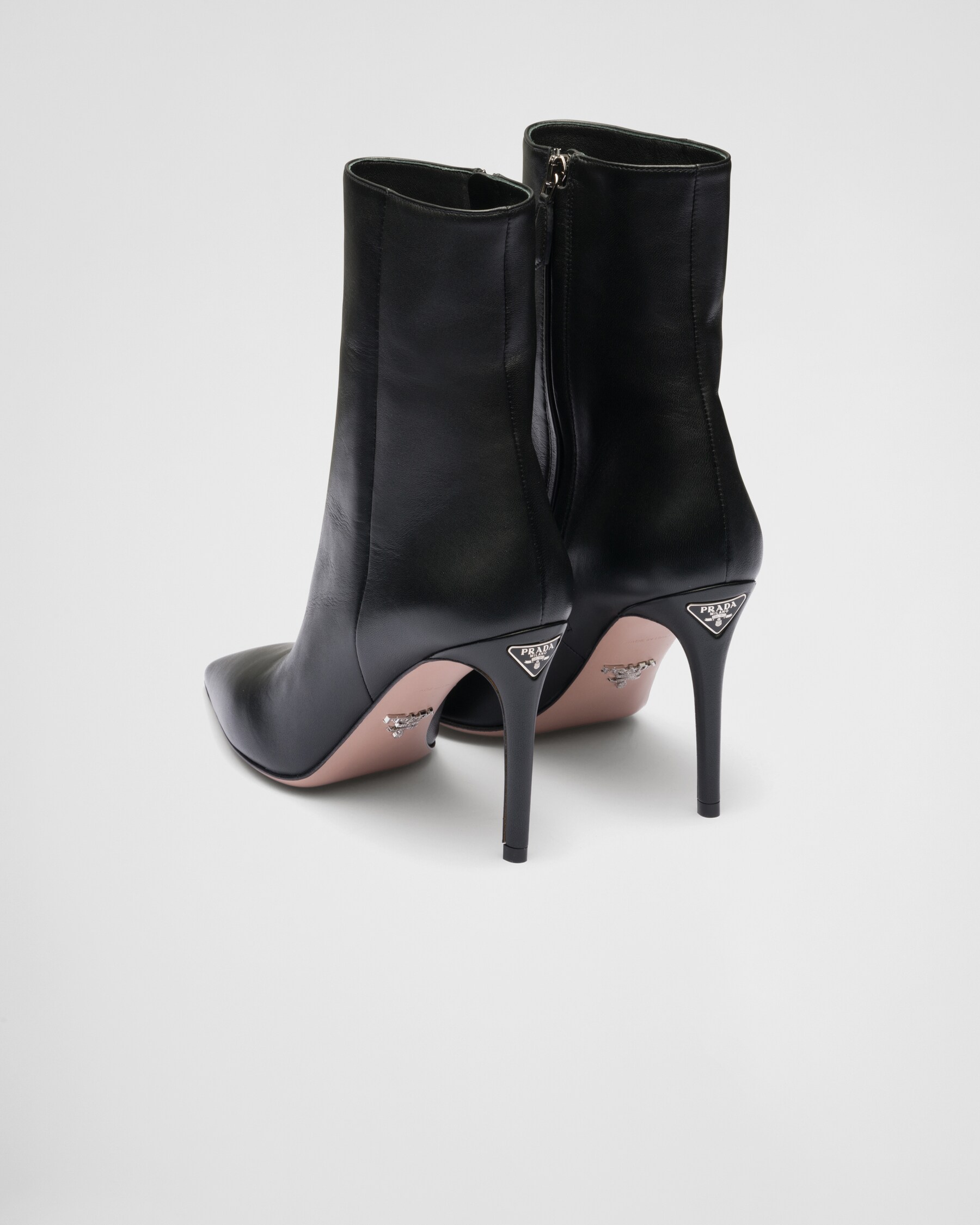 Black Nappa Leather Booties | PRADA