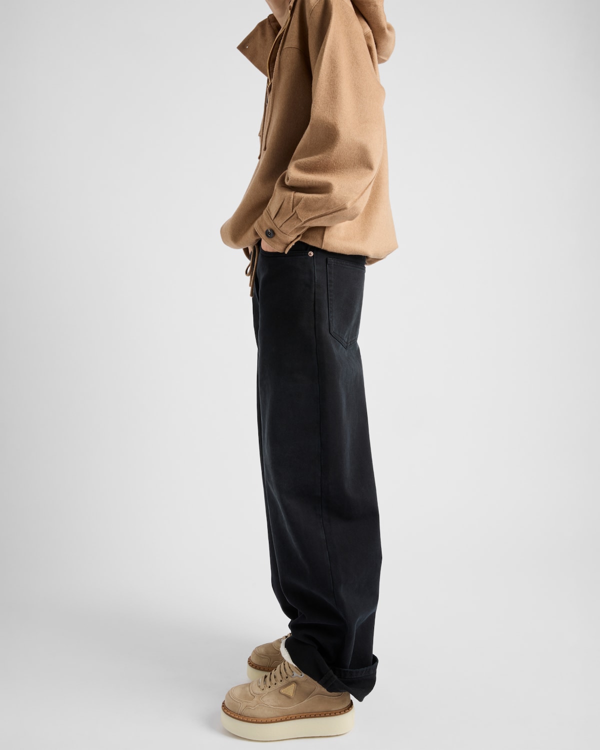 Ecru Suede Mid-top Sneakers | PRADA