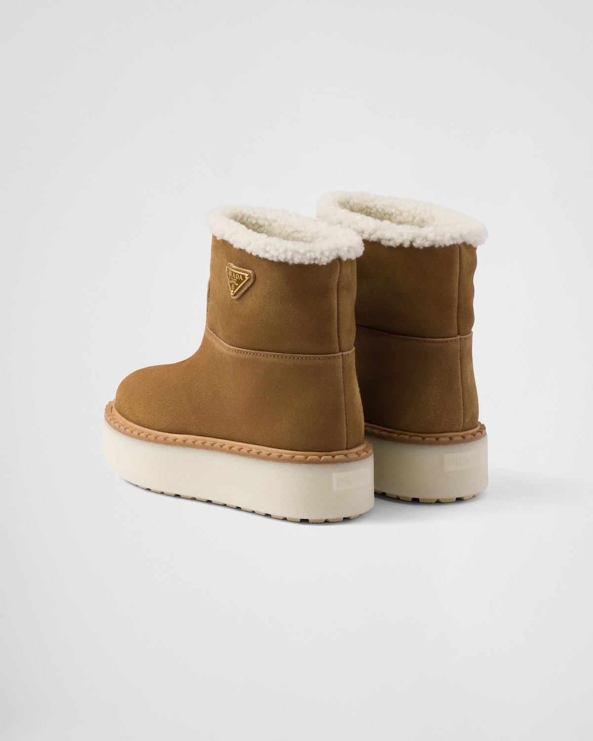 Cinnamon Suede Booties | PRADA