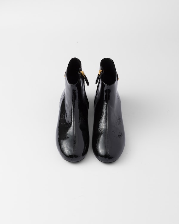 Black Patent Leather Booties | PRADA