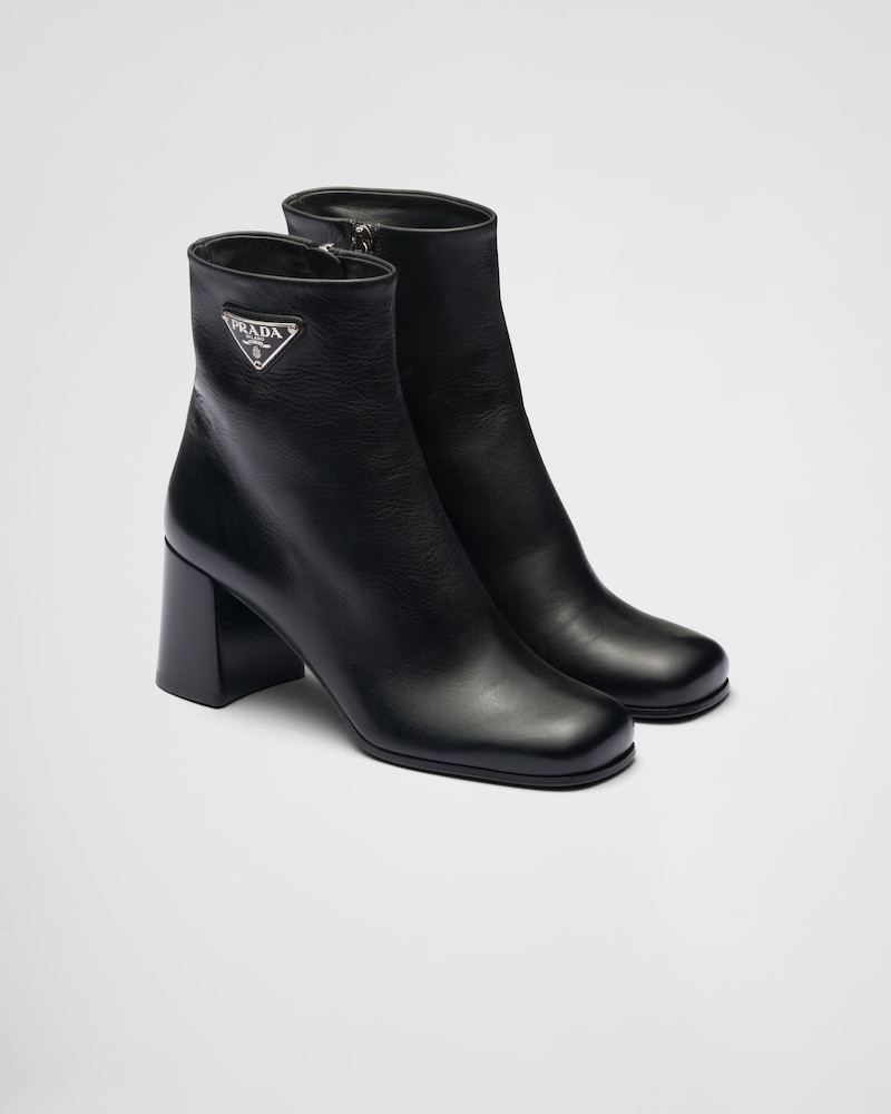 Botines De Piel Negro | PRADA