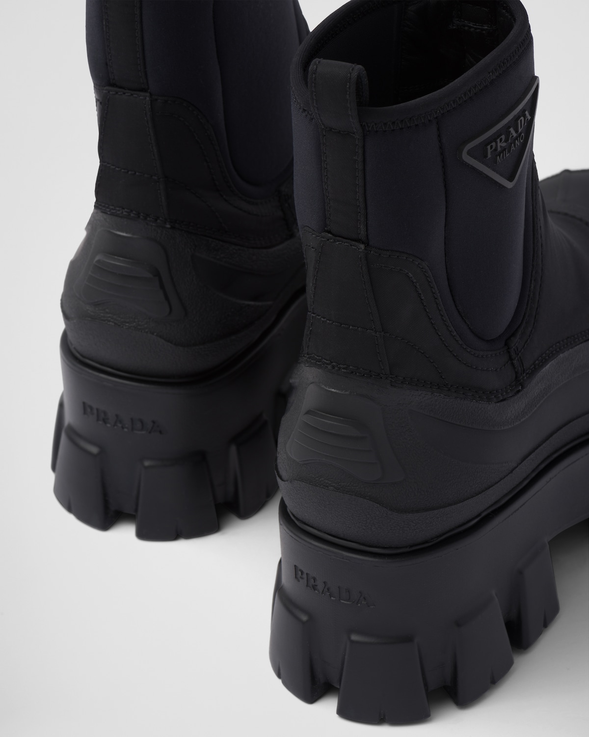 Black Monolith Re-nylon Gabardine Boots | PRADA