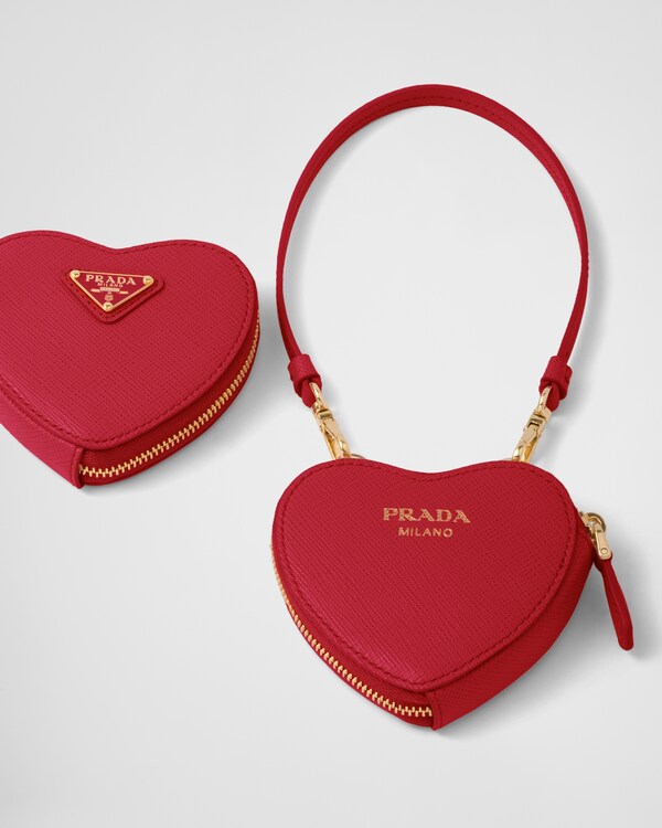 Fiery Red Saffiano Leather Mini Pouch | PRADA