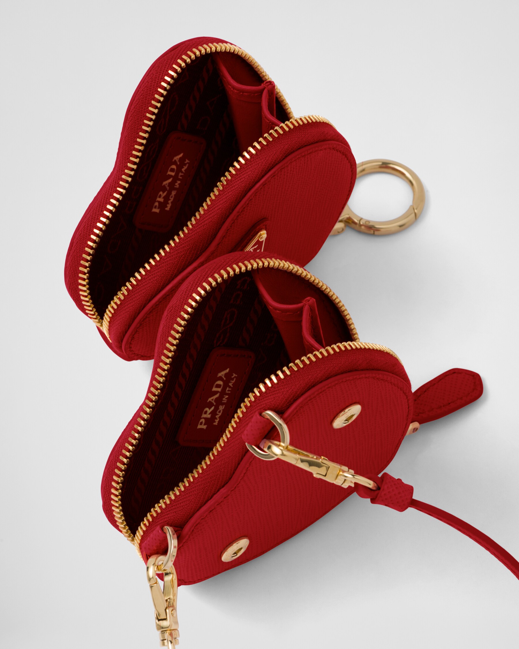 Fiery Red Saffiano Leather Mini Pouch | PRADA