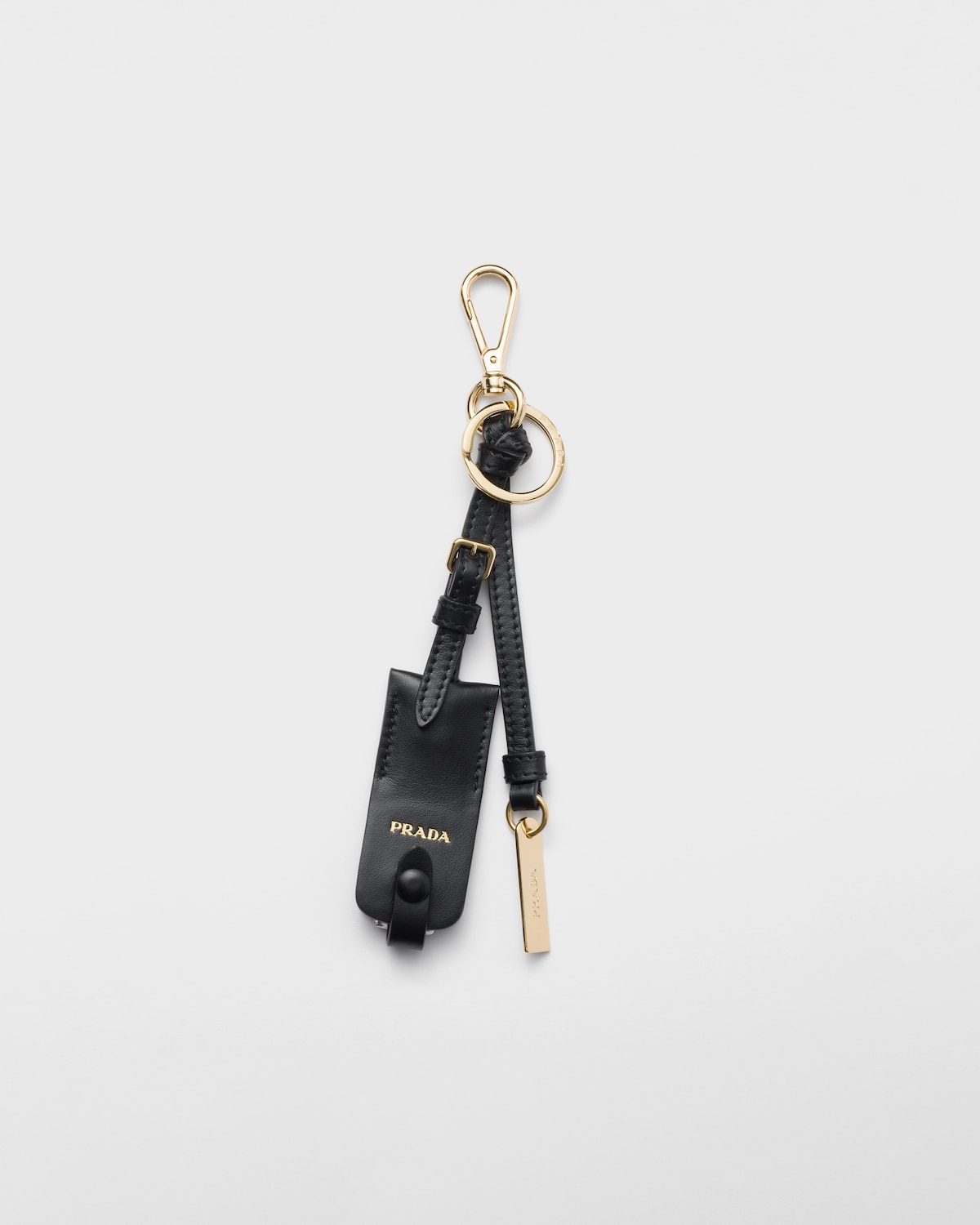 Black Leather Mirror Case Pendant | PRADA