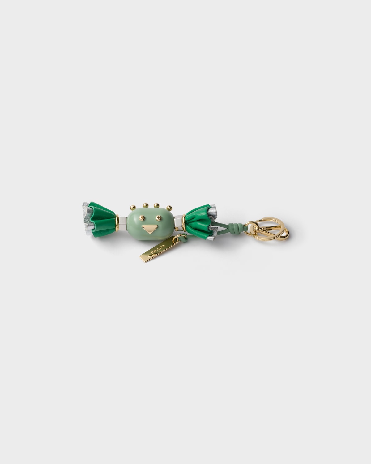 Mint/aquamarine Candy Plexiglas And Leather Key Ring Charm | PRADA ...