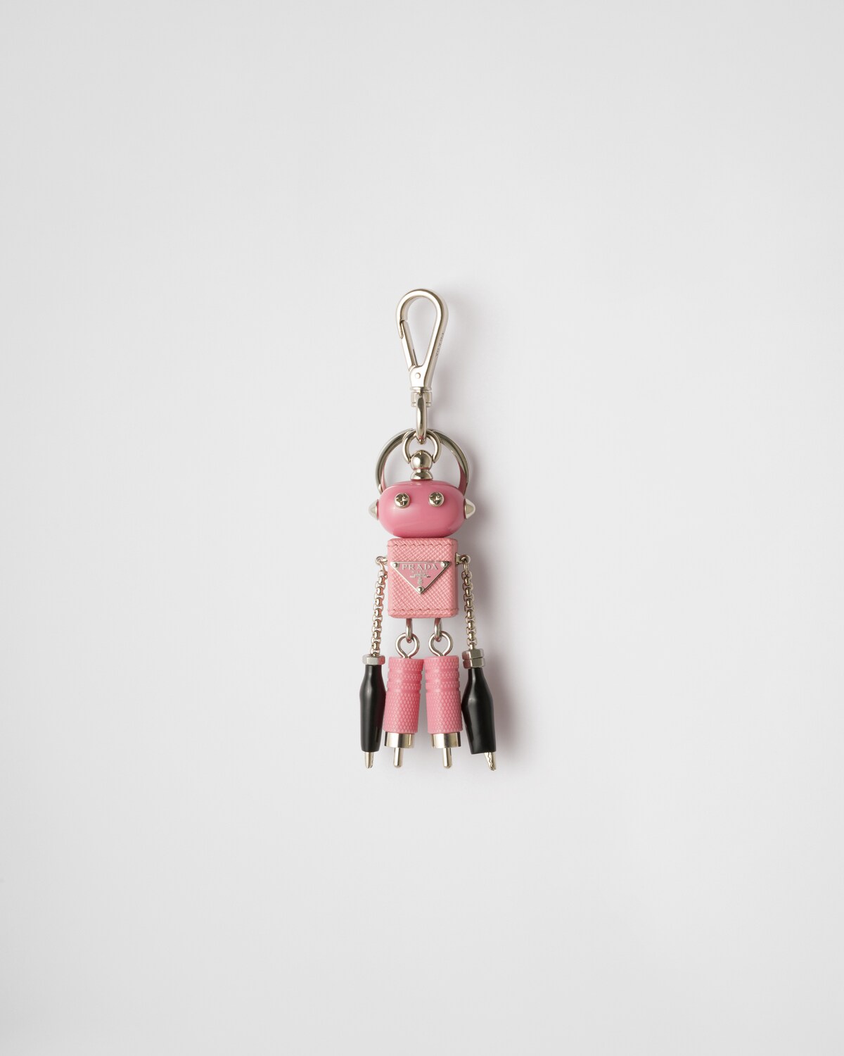 Petal Pink Saffiano Leather Robot Keychain Trick | PRADA