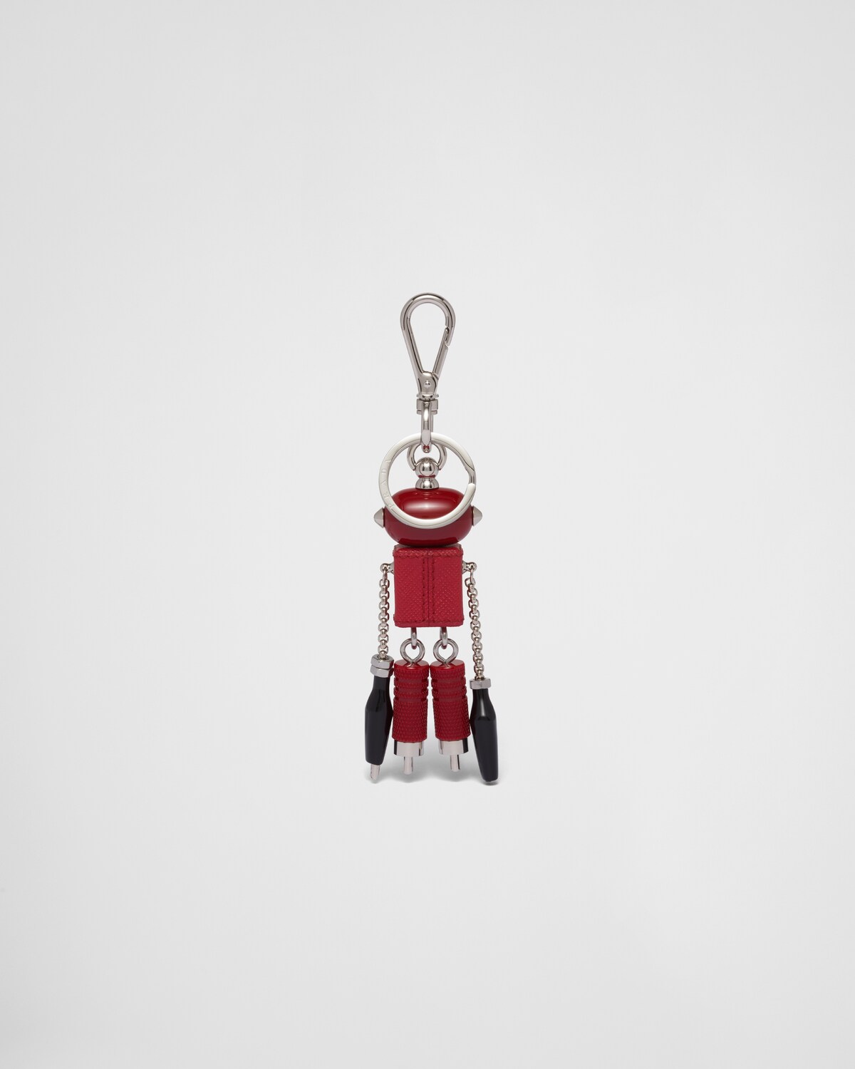 Fiery Red Saffiano Leather Robot Keychain Trick | PRADA