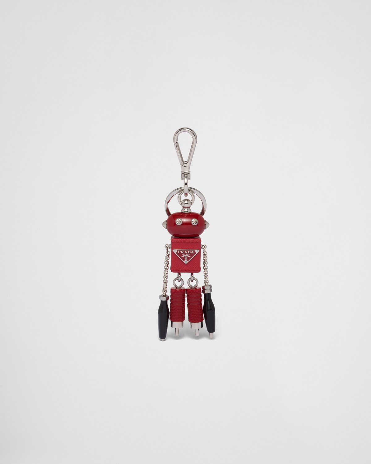 Fiery Red Saffiano Leather Robot Keychain Trick | PRADA