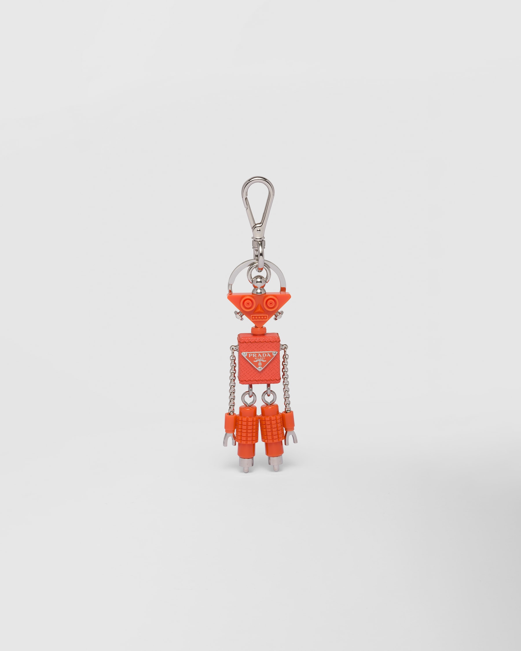 Orange Saffiano Leather Robot Keychain Trick | PRADA