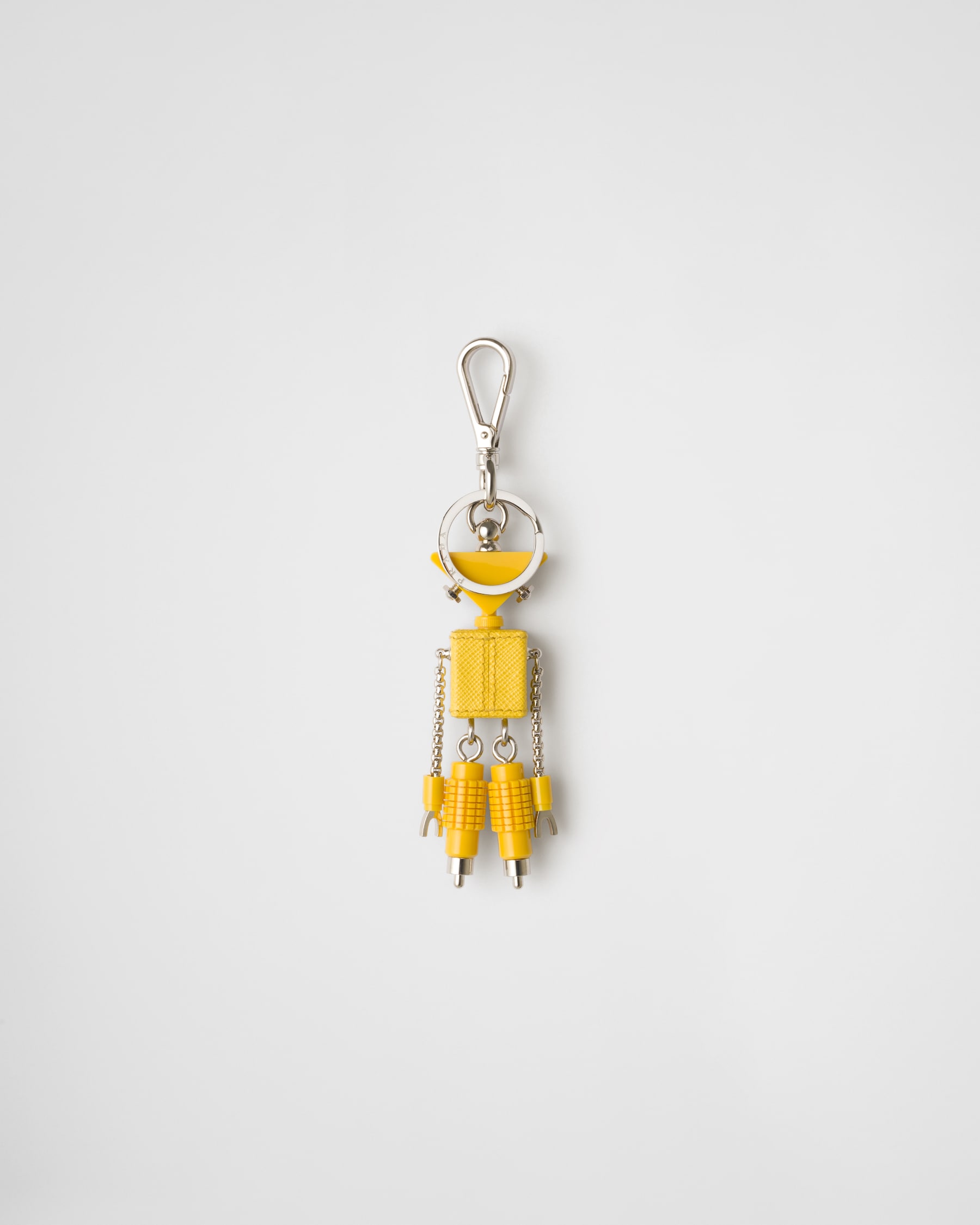 Sunny Yellow Robot Saffiano Leather Bag Charm | PRADA