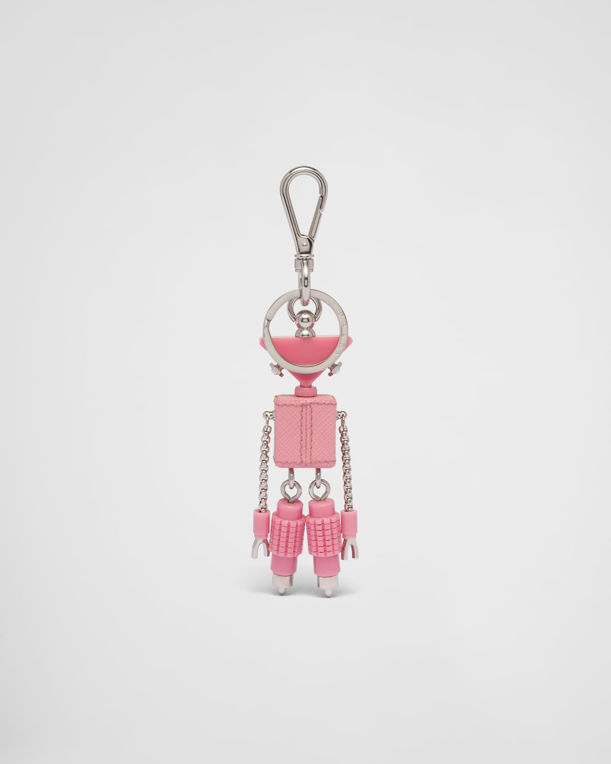 Petal Pink Saffiano Leather Robot Keychain Trick | PRADA