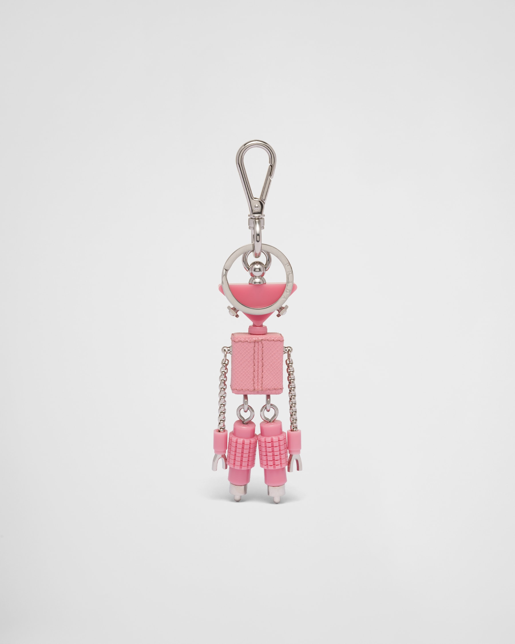 Petal Pink Robot Saffiano Leather Bag Charm | PRADA