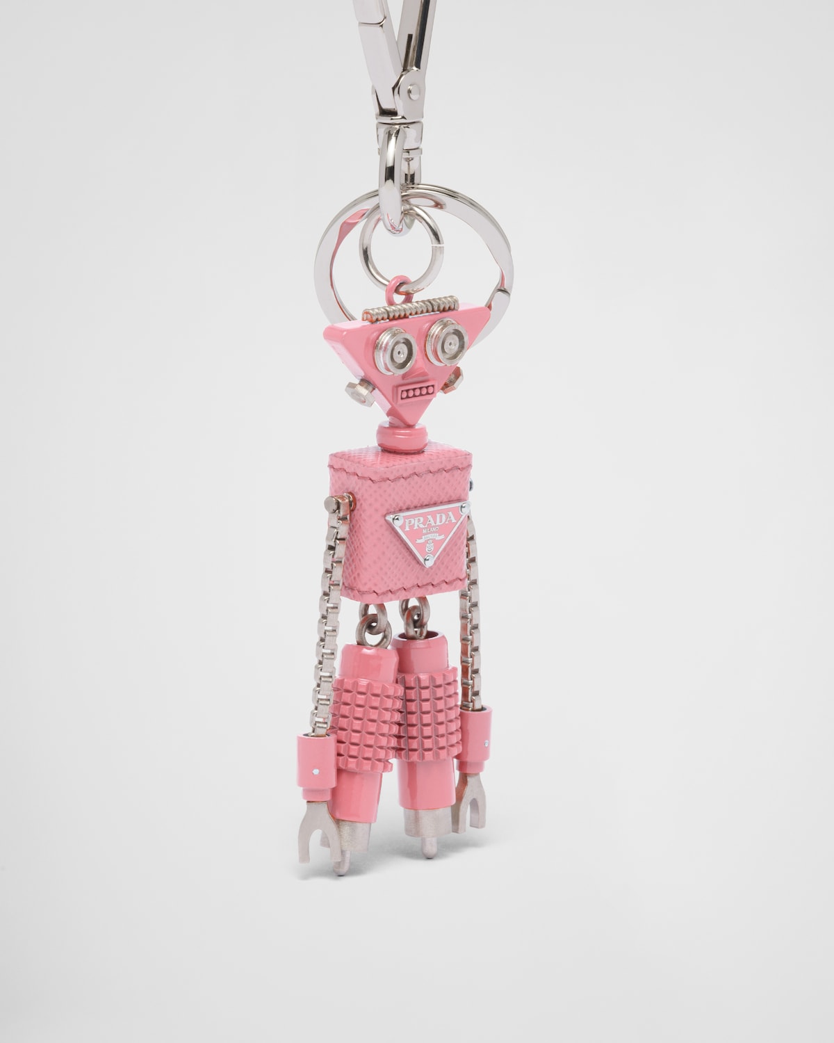 Petal Pink Robot Saffiano Leather Bag Charm | PRADA
