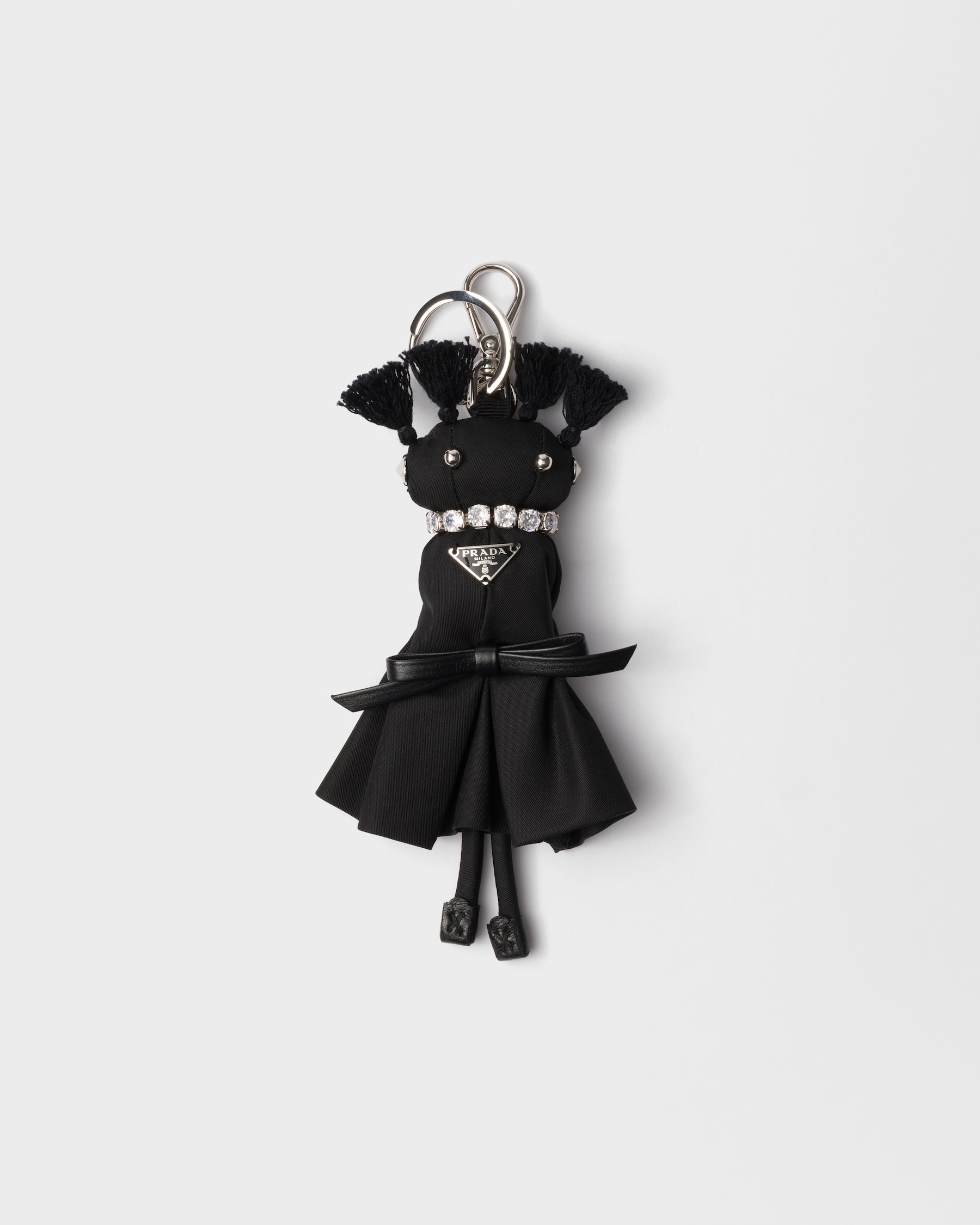 Black Re-nylon Teddy Keychain Charm | PRADA