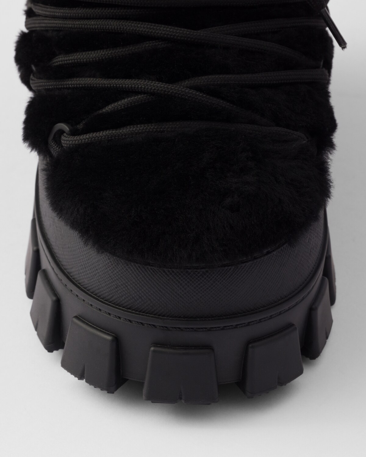 Black Shearling Après Ski Booties | PRADA