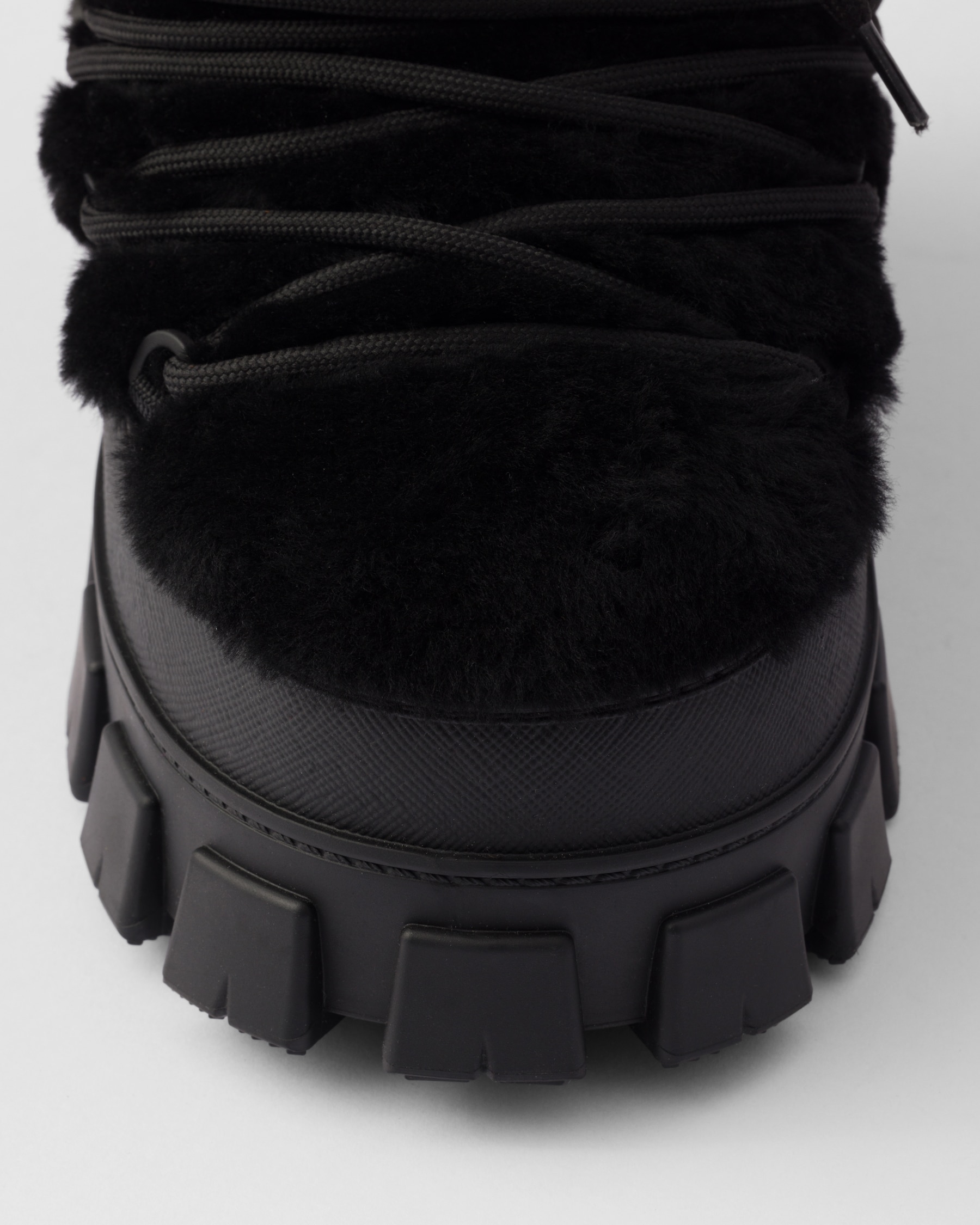 Black Shearling Après Ski Booties | PRADA