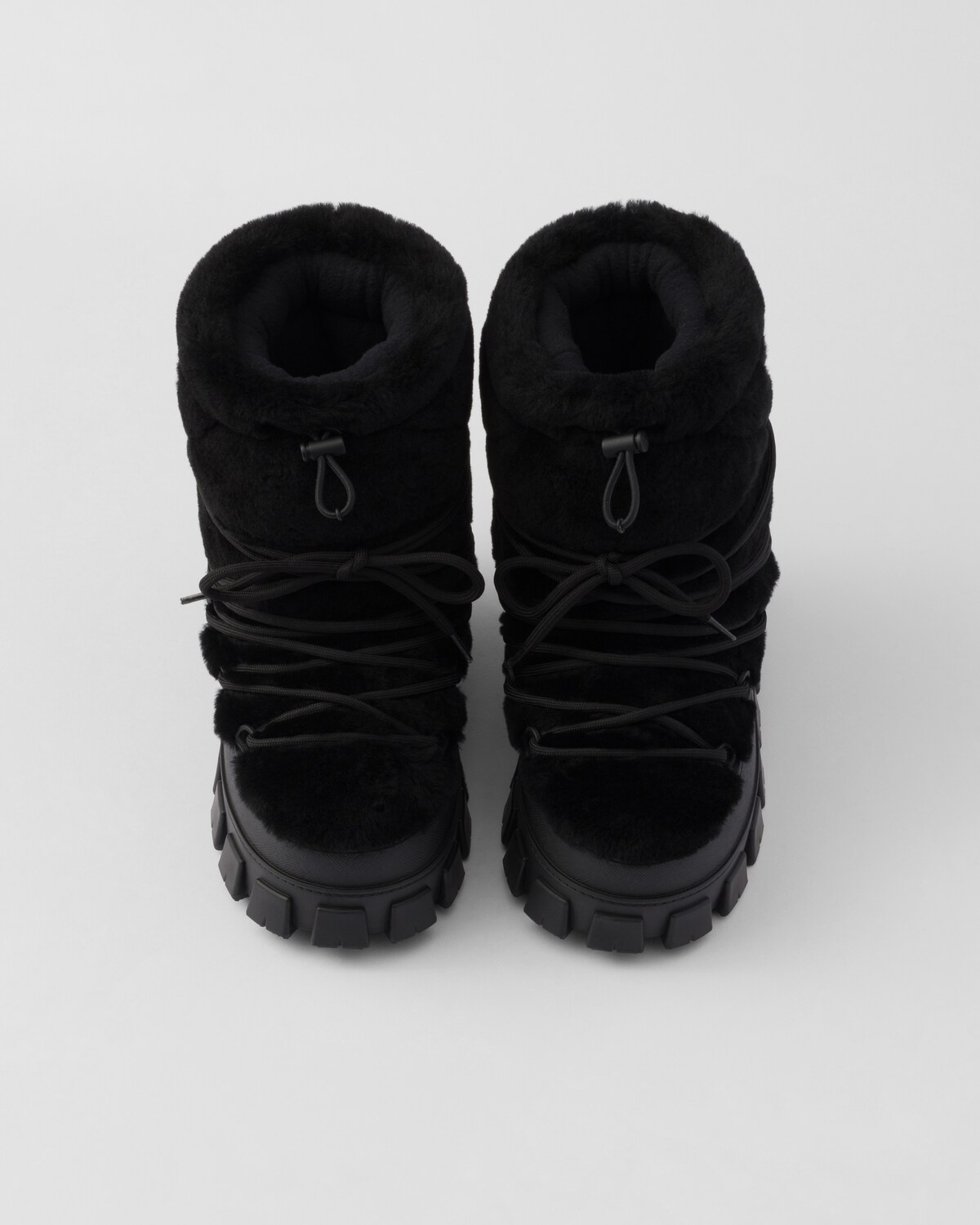 Black Shearling Après Ski Booties | PRADA
