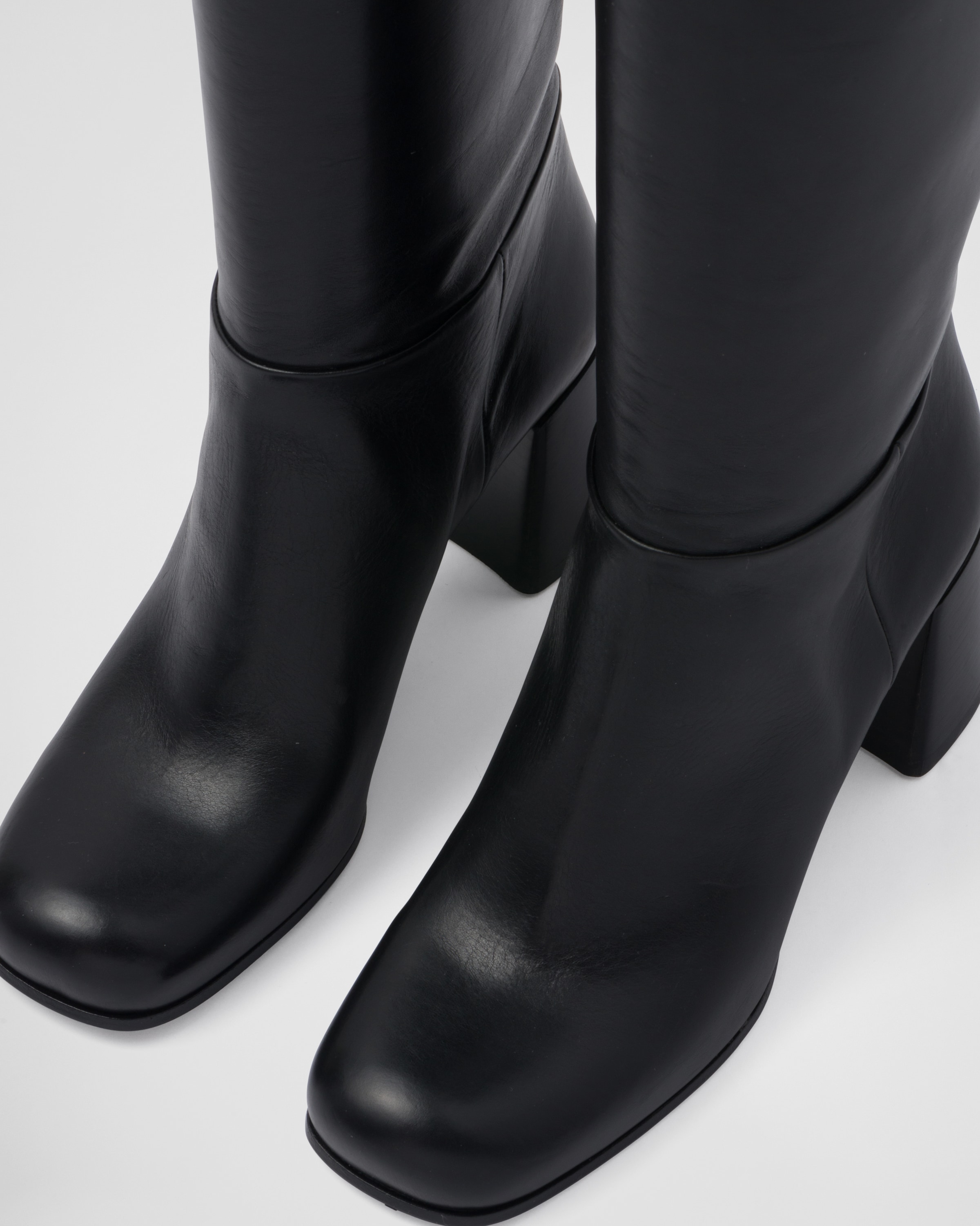 Schwarz Stiefel aus Leder | Prada