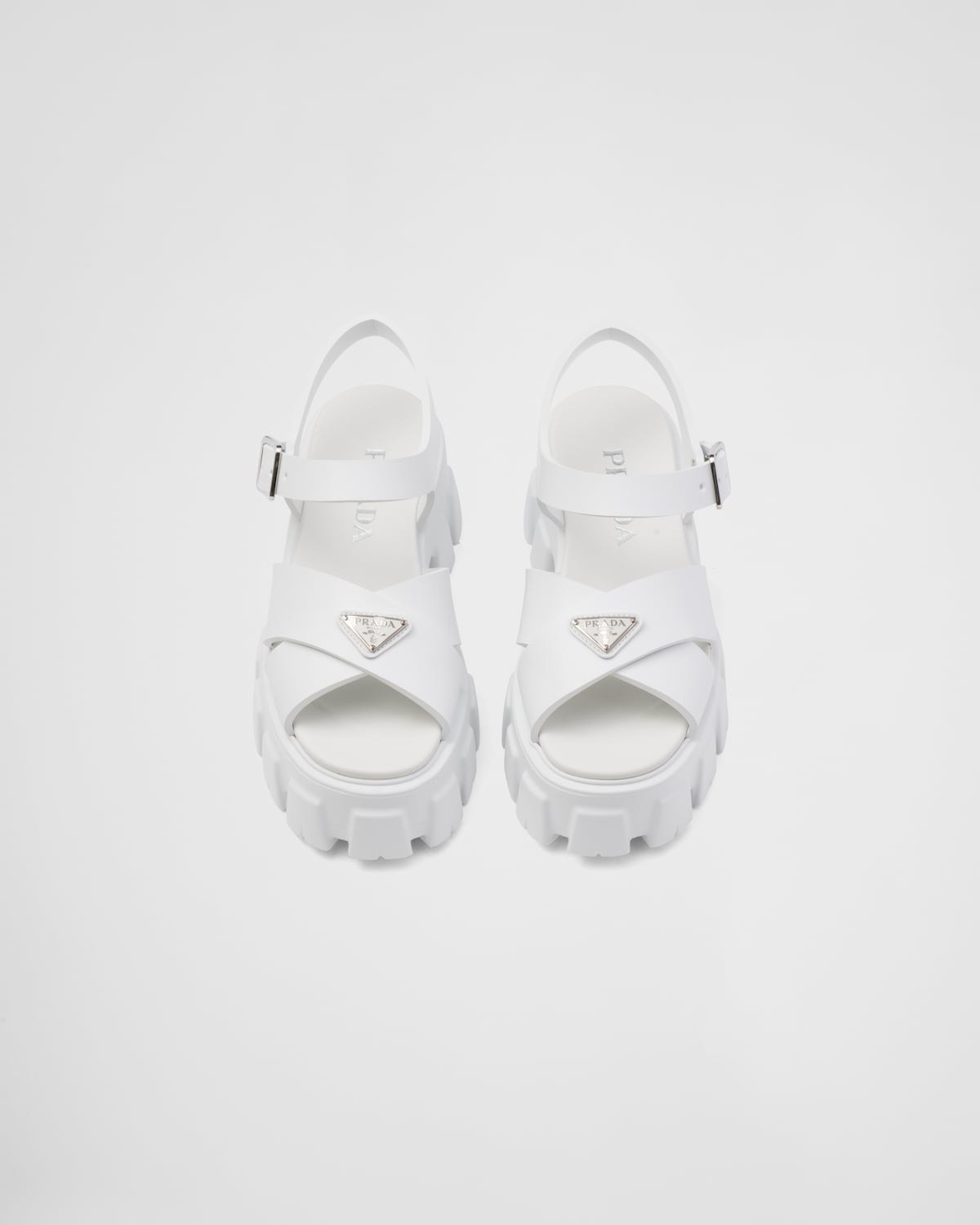 White Monolith Rubber Sandals | PRADA