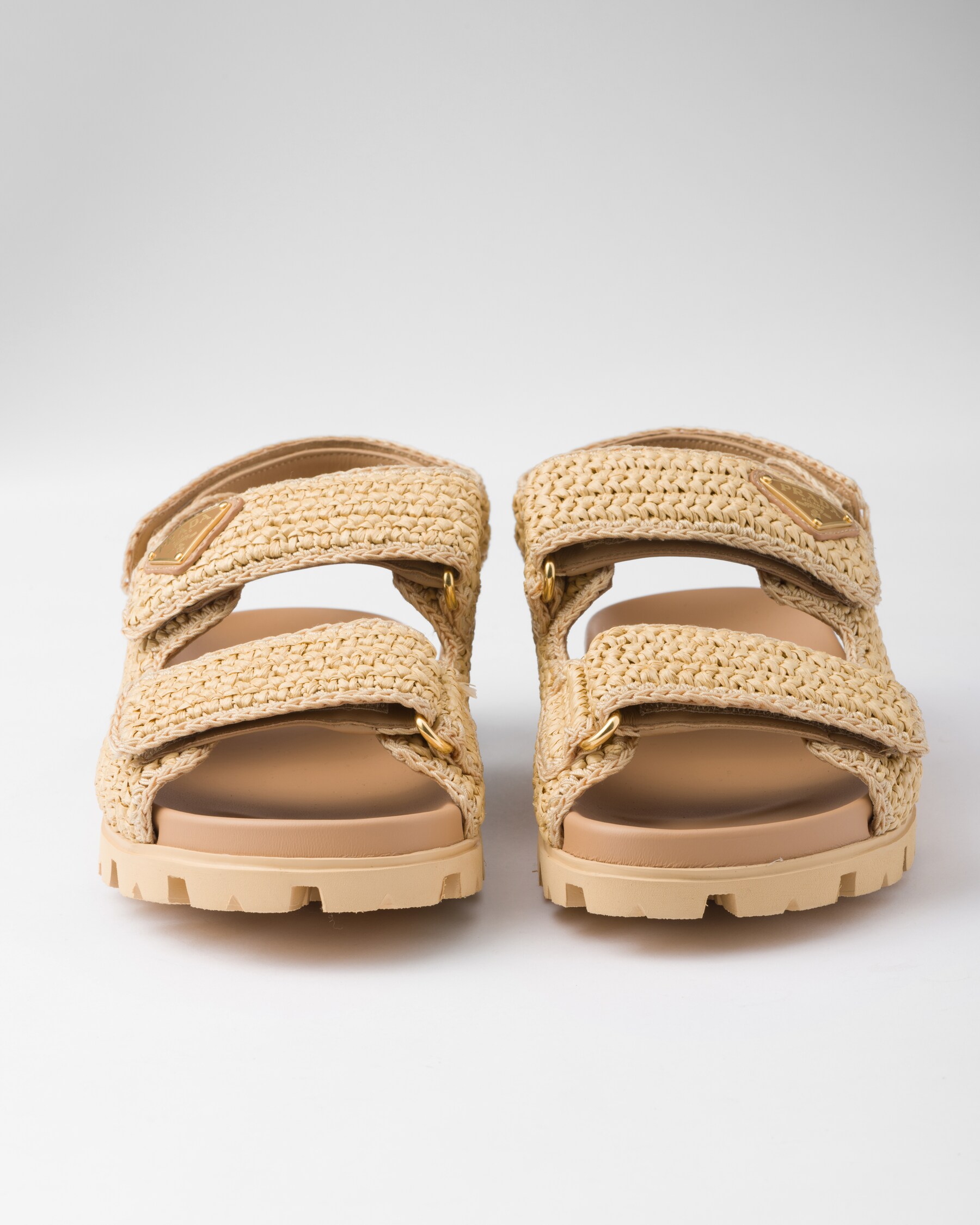 Natural Crochet Sandals | PRADA