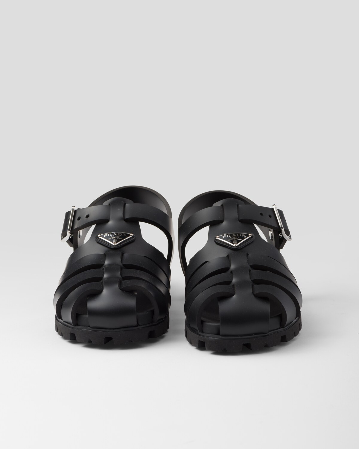 Black Sporty Fisherman Sandals | PRADA
