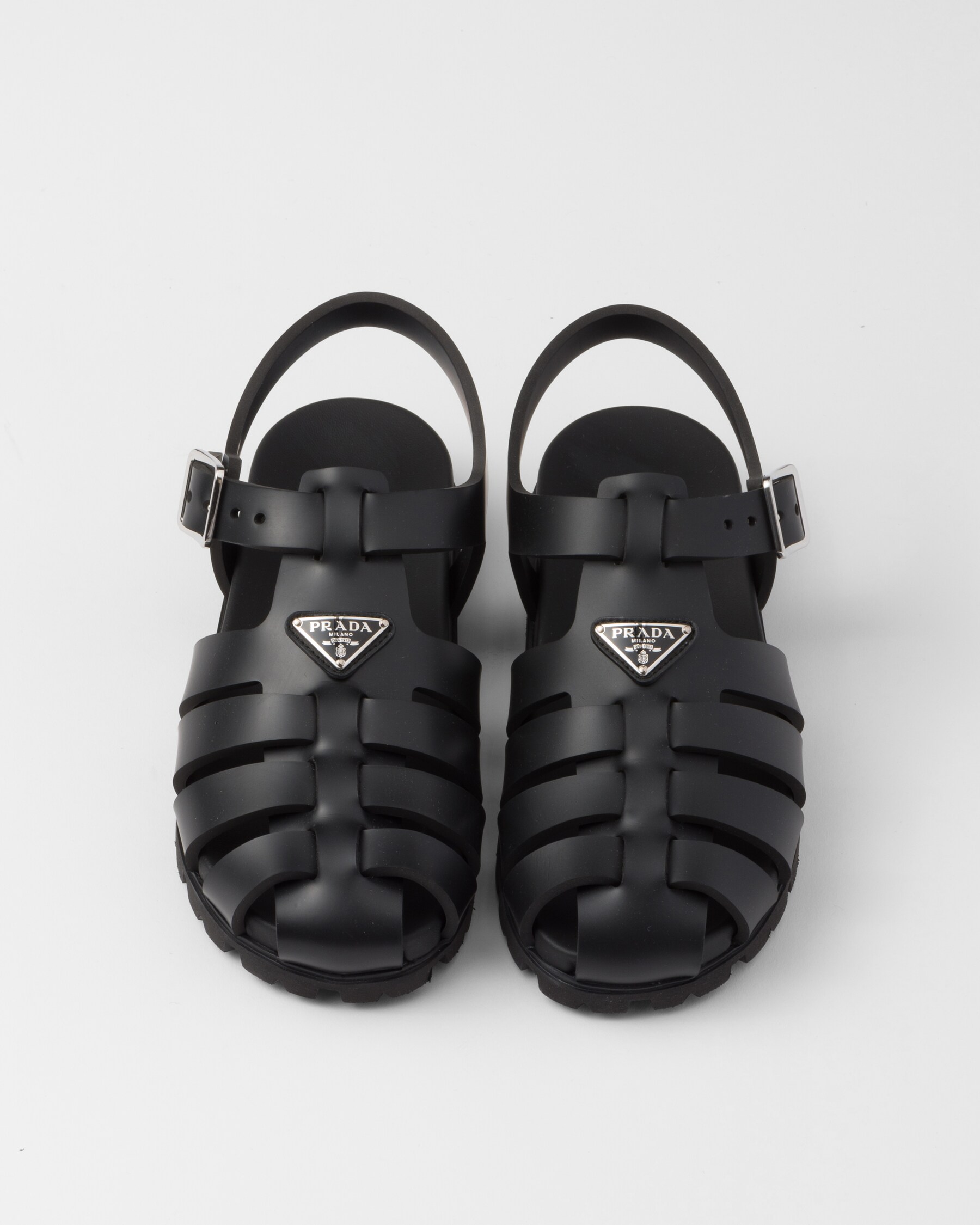 Black Sporty Fisherman Sandals | PRADA