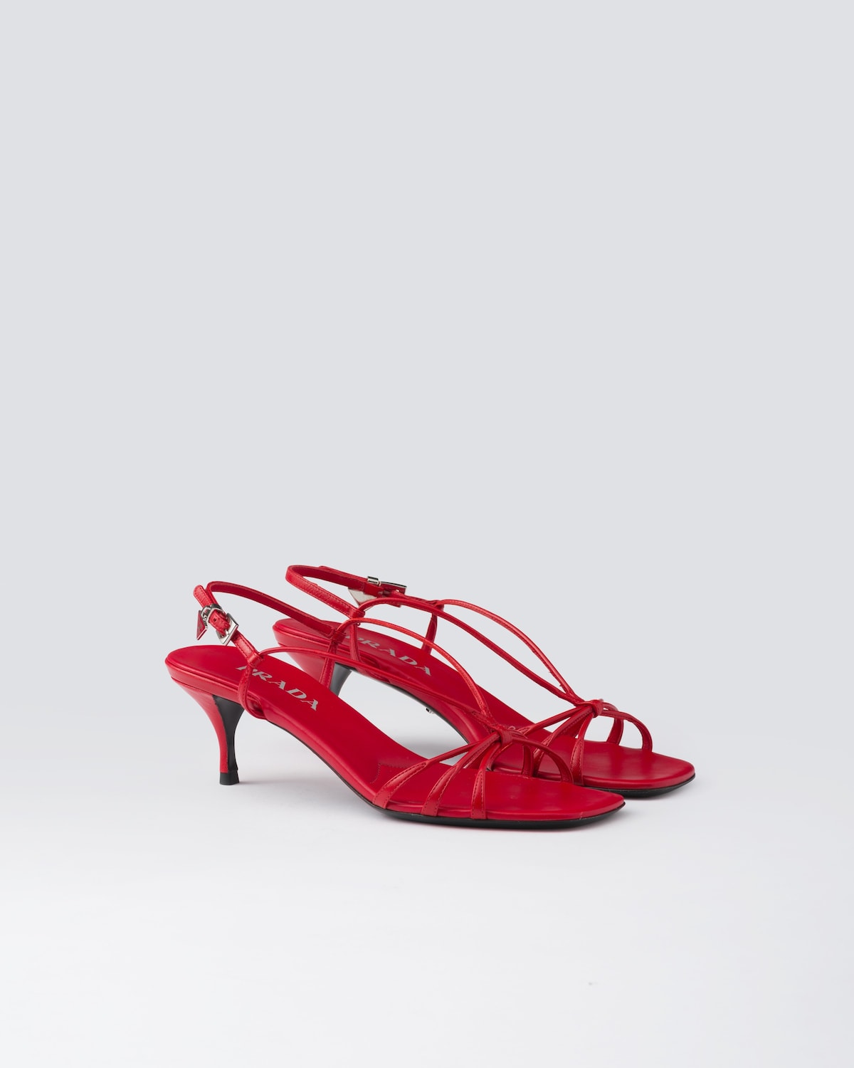 Red Heeled Leather Sandals | PRADA
