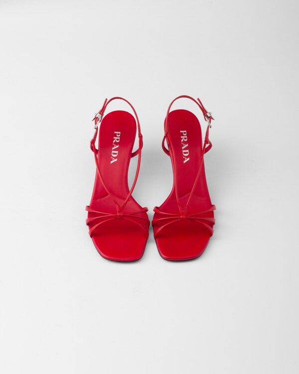 Red Heeled Leather Sandals | PRADA