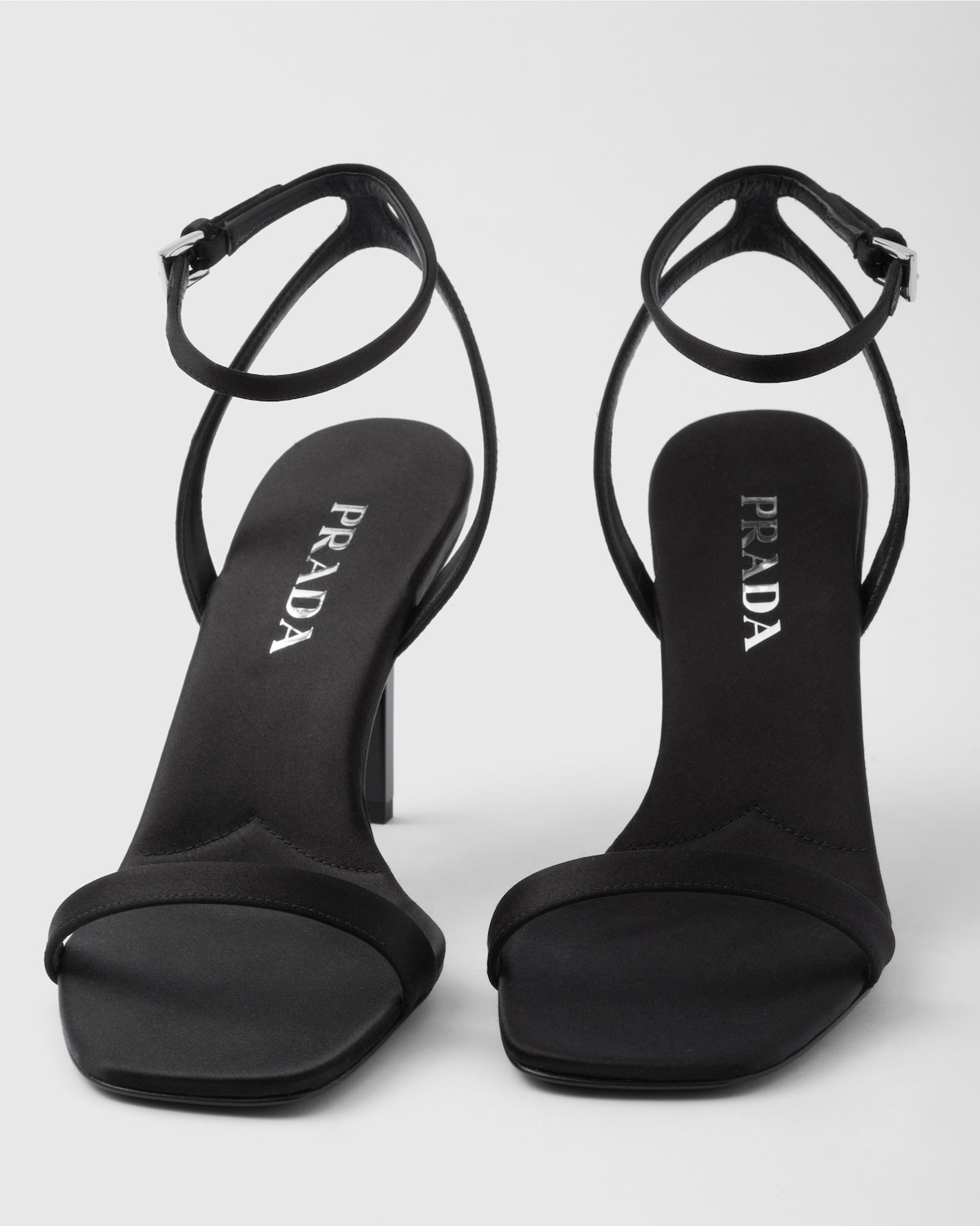 Black Satin High-heeled Sandals | PRADA