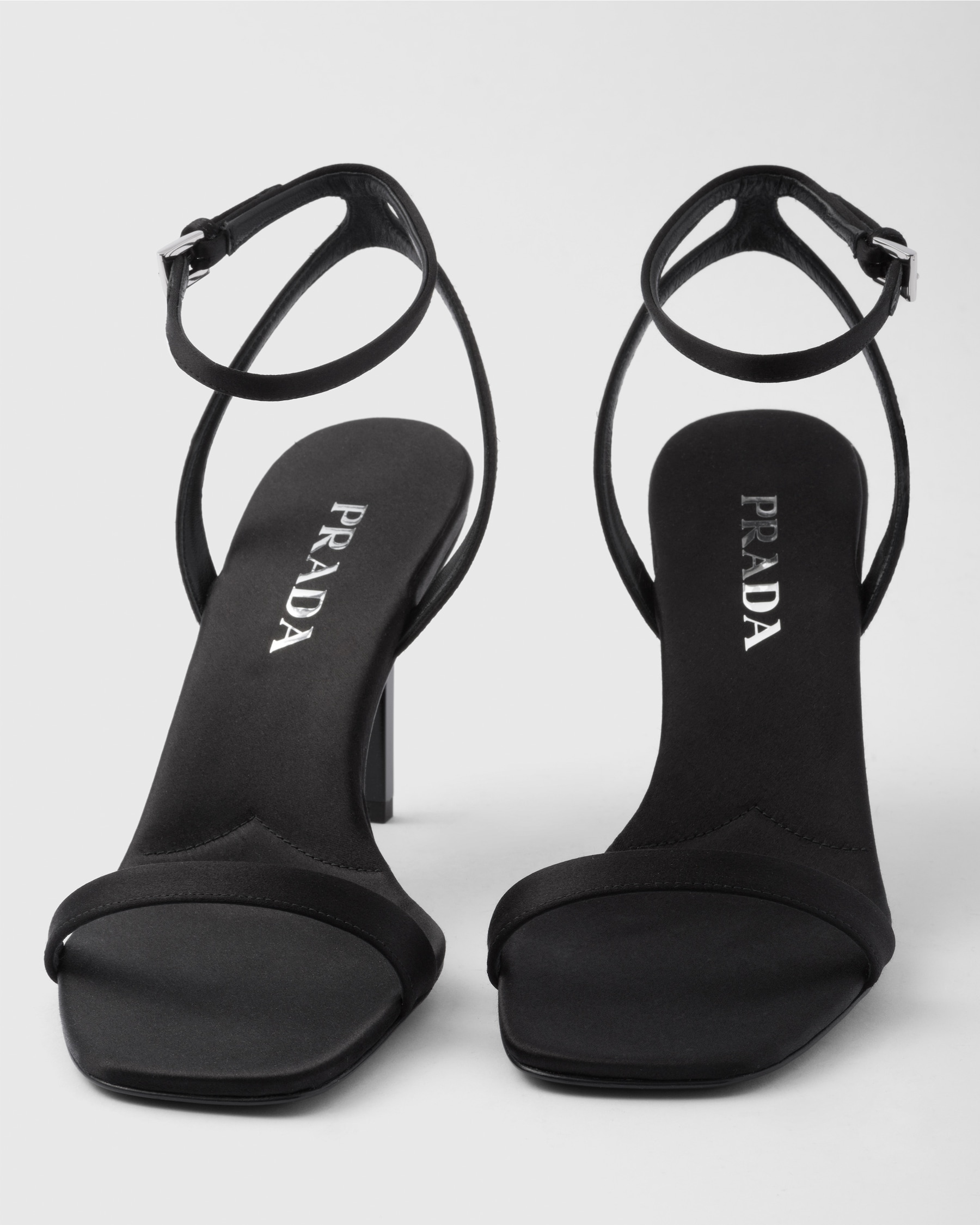 Black Satin High-heeled Sandals | PRADA