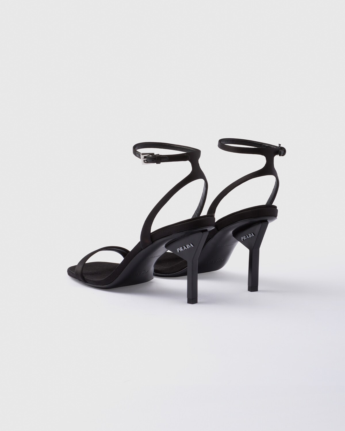 Black Satin High-heeled Sandals | PRADA