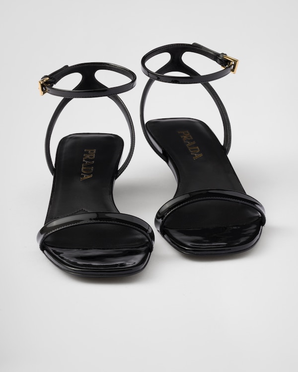 Black Patent Leather Sandals | PRADA