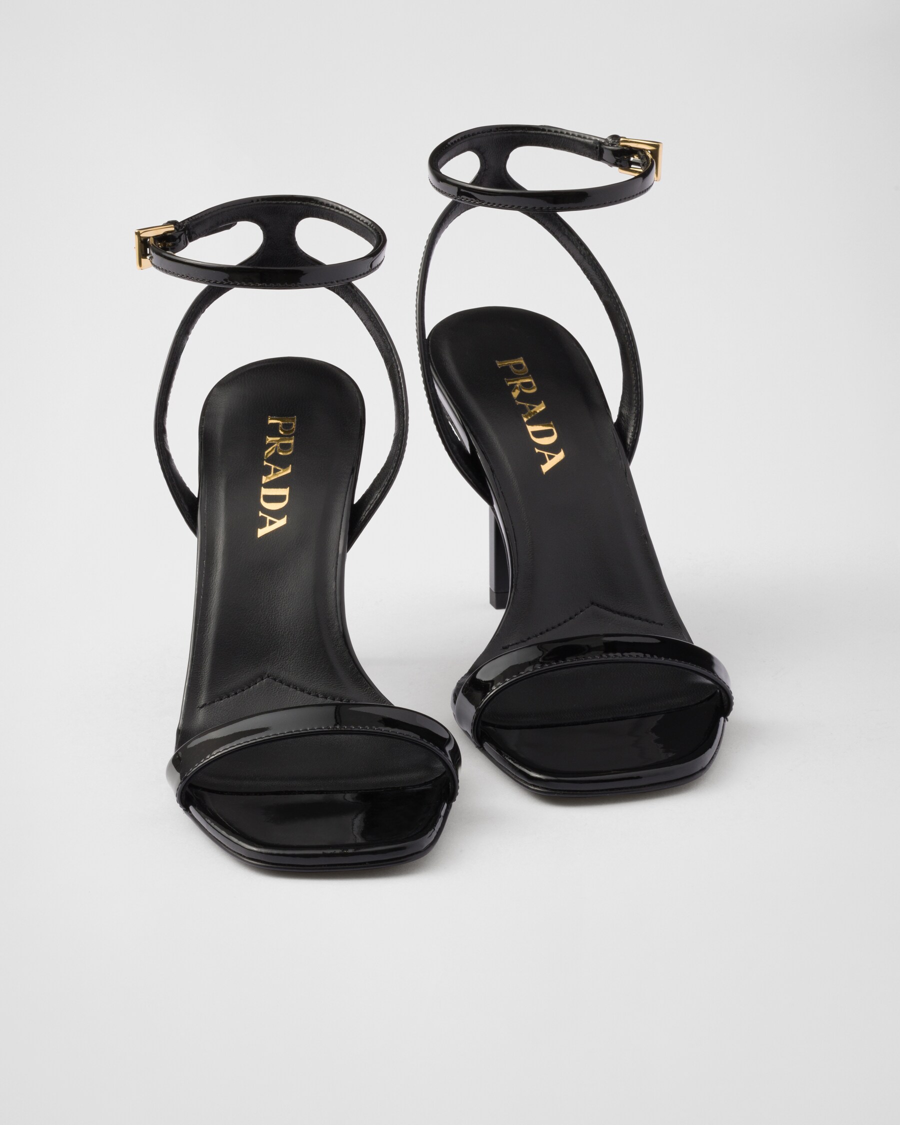 Black Patent Leather High-heeled Sandals | PRADA