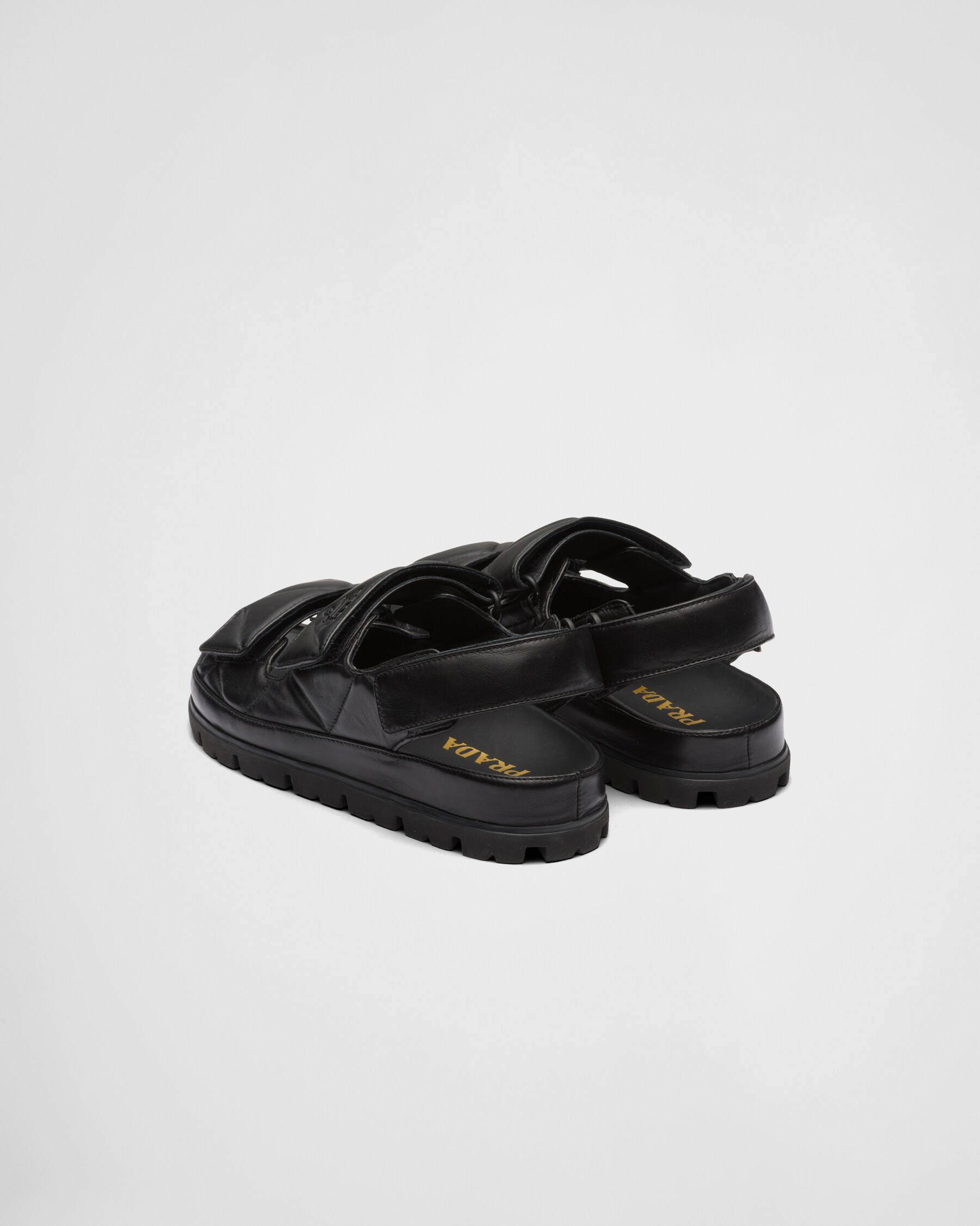 Black Padded Nappa Leather Sandals | PRADA