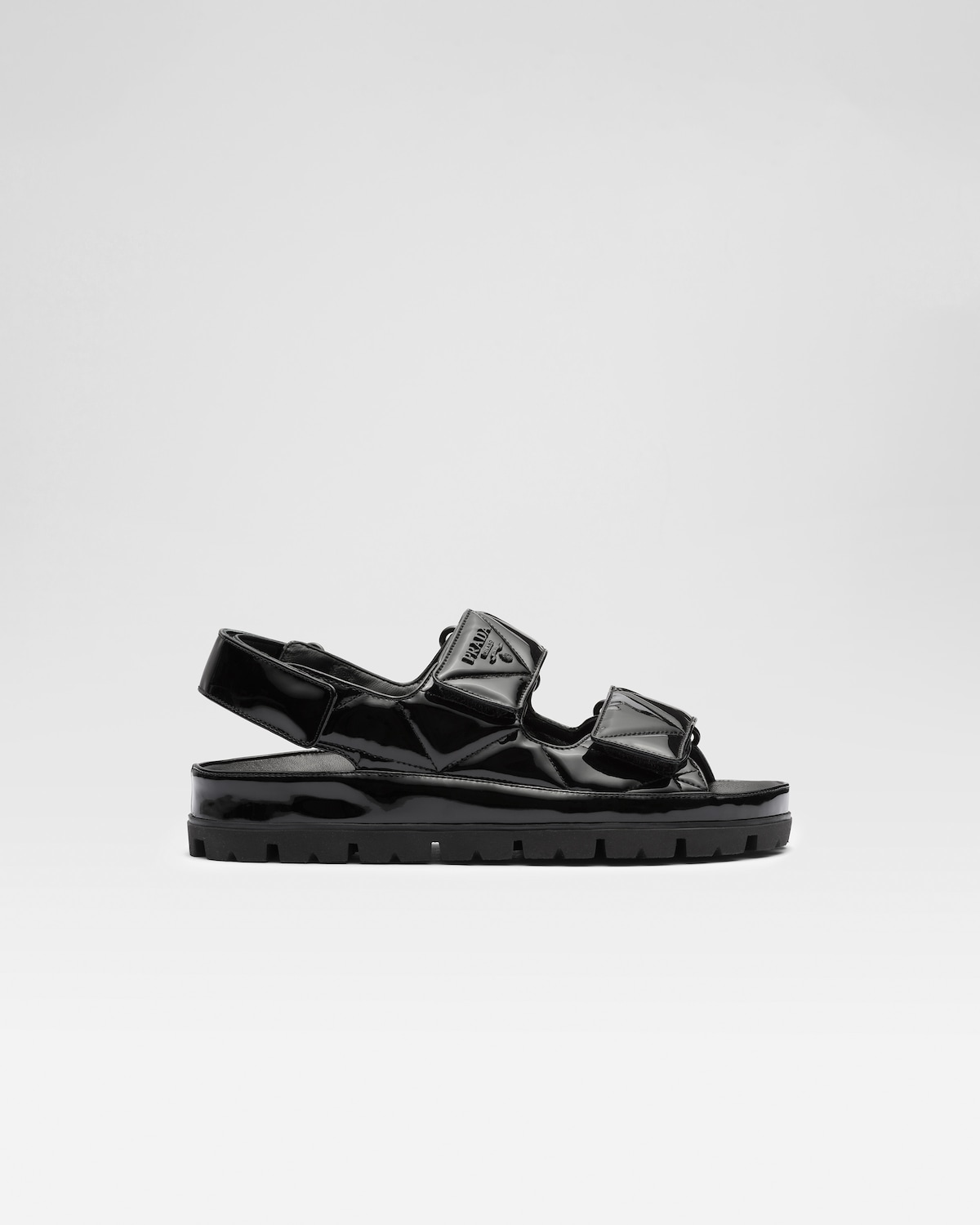 Black Patent Leather Sandals | PRADA