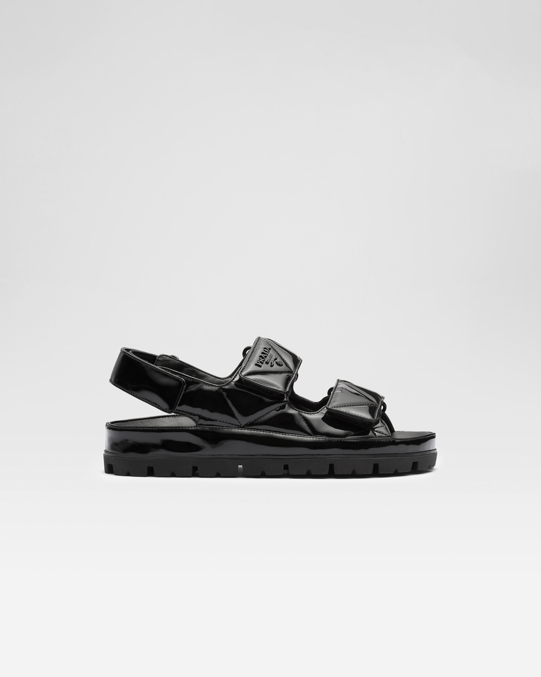 Black Patent Leather Sandals | PRADA