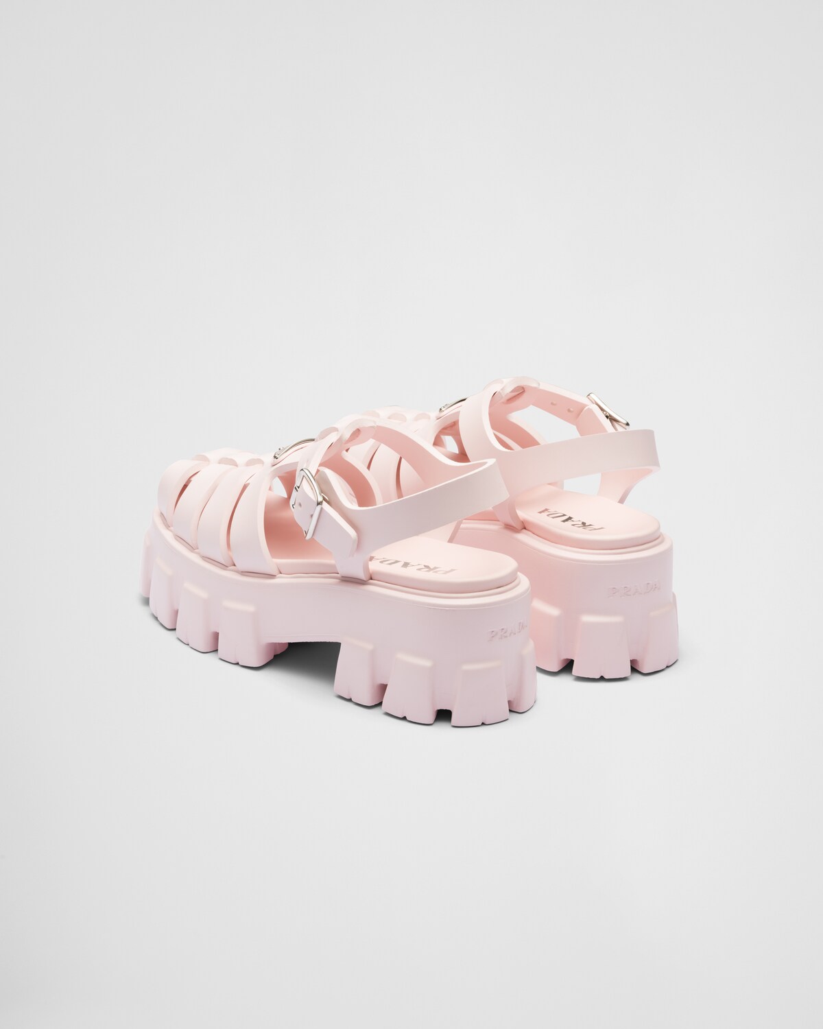 Alabaster Pink Foam Rubber Sandals | PRADA
