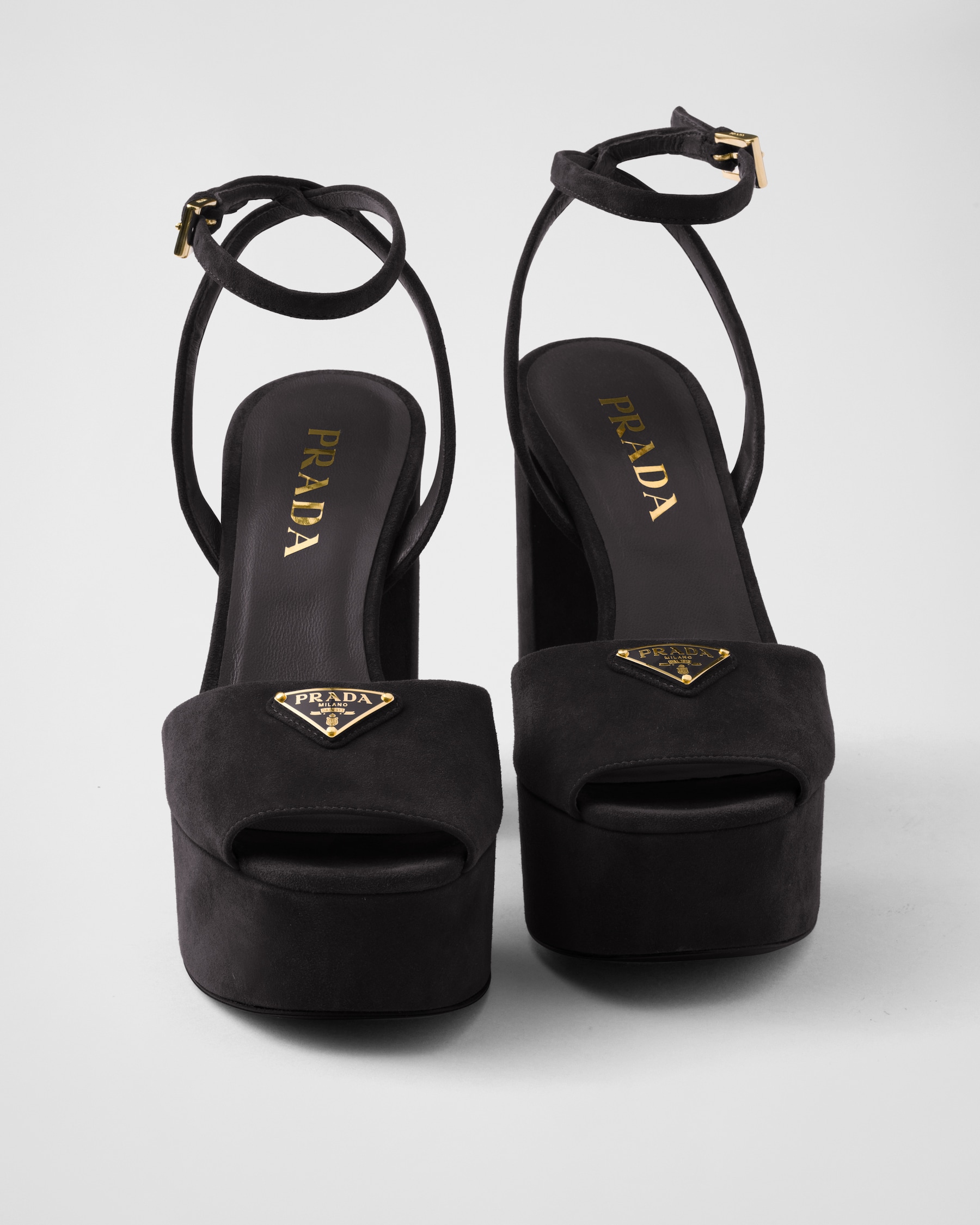 Black Suede Platform Sandals | PRADA