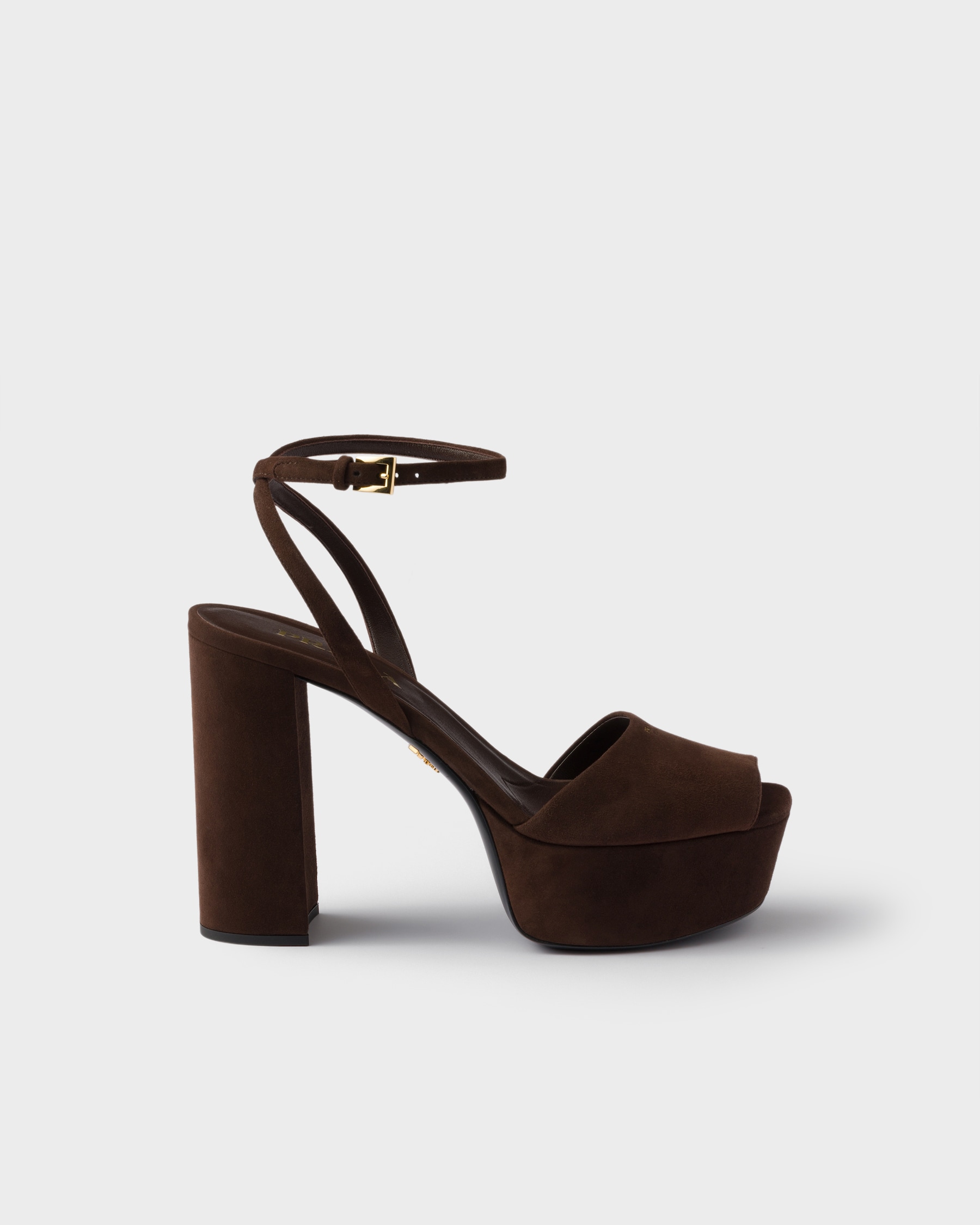 Dark Brown Suede Platform Sandals | PRADA