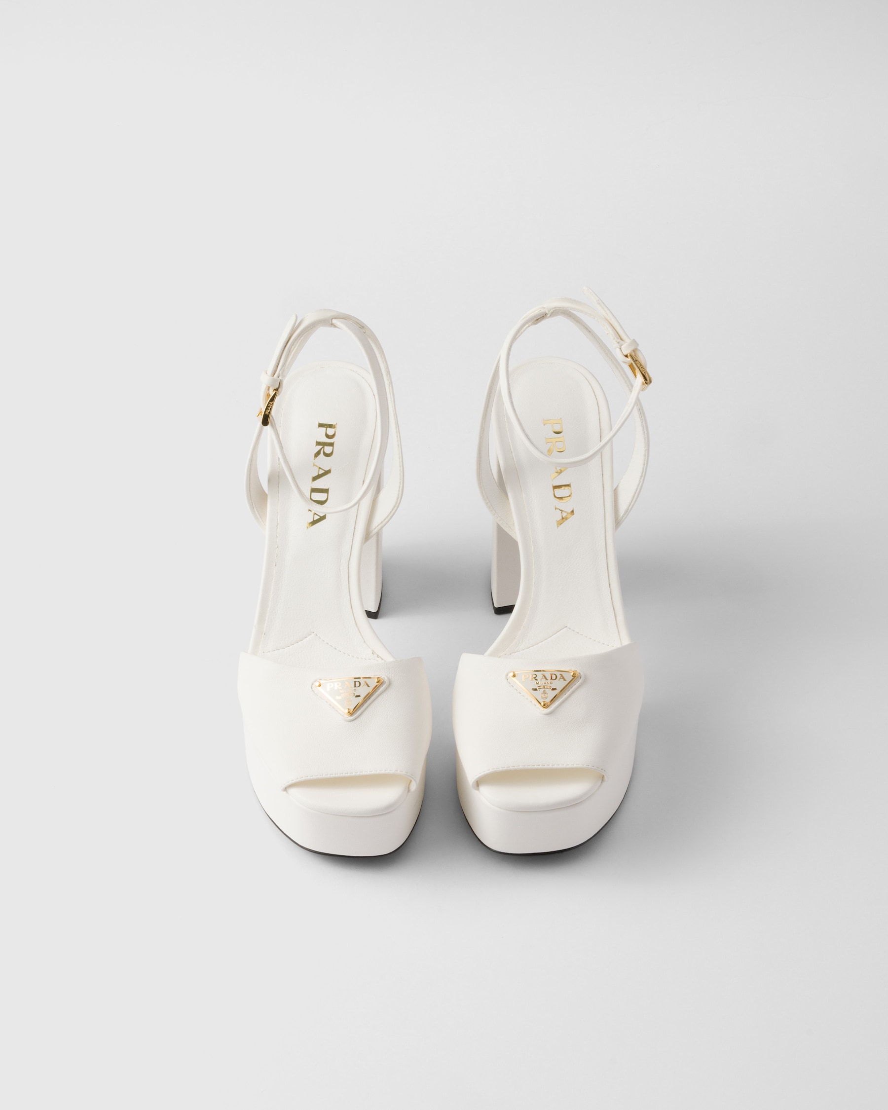 Ivory Nappa Leather Platform Sandals | PRADA